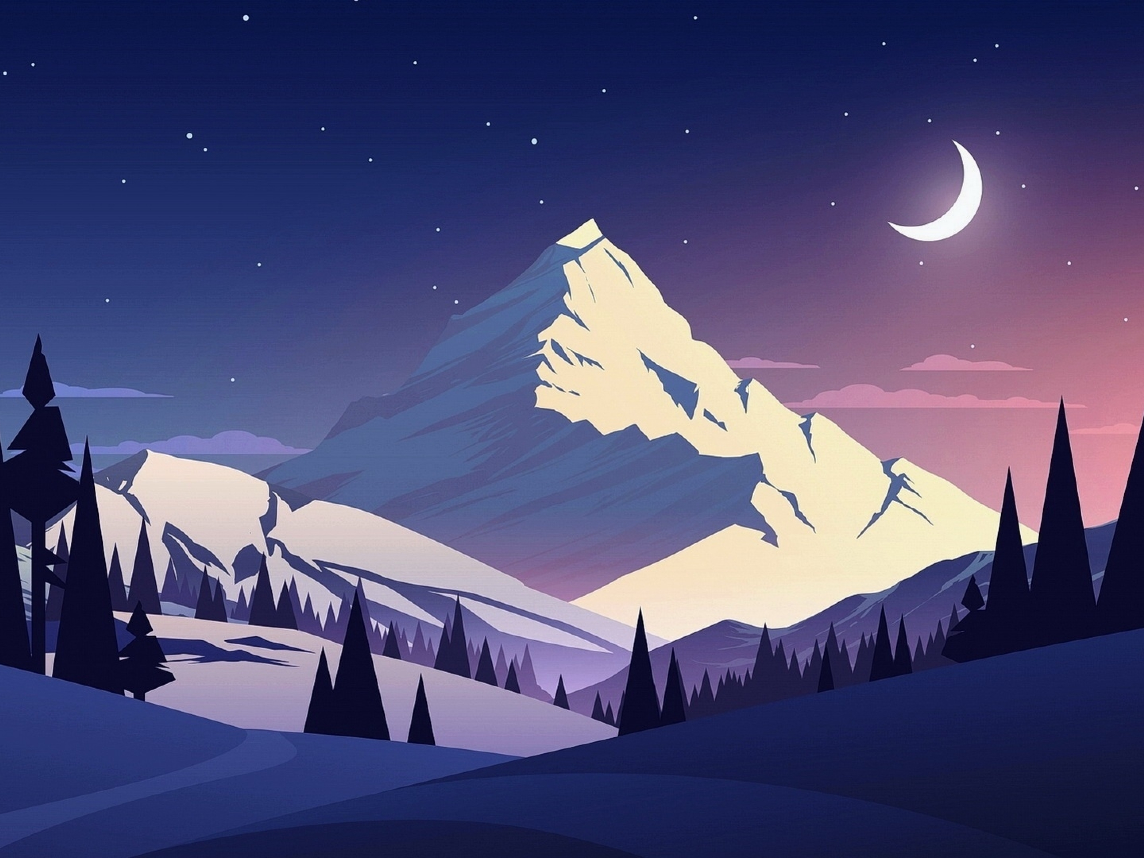 4000x3000 Resolution Artistic Mountain HD Moon 4000x3000 Resolution ...