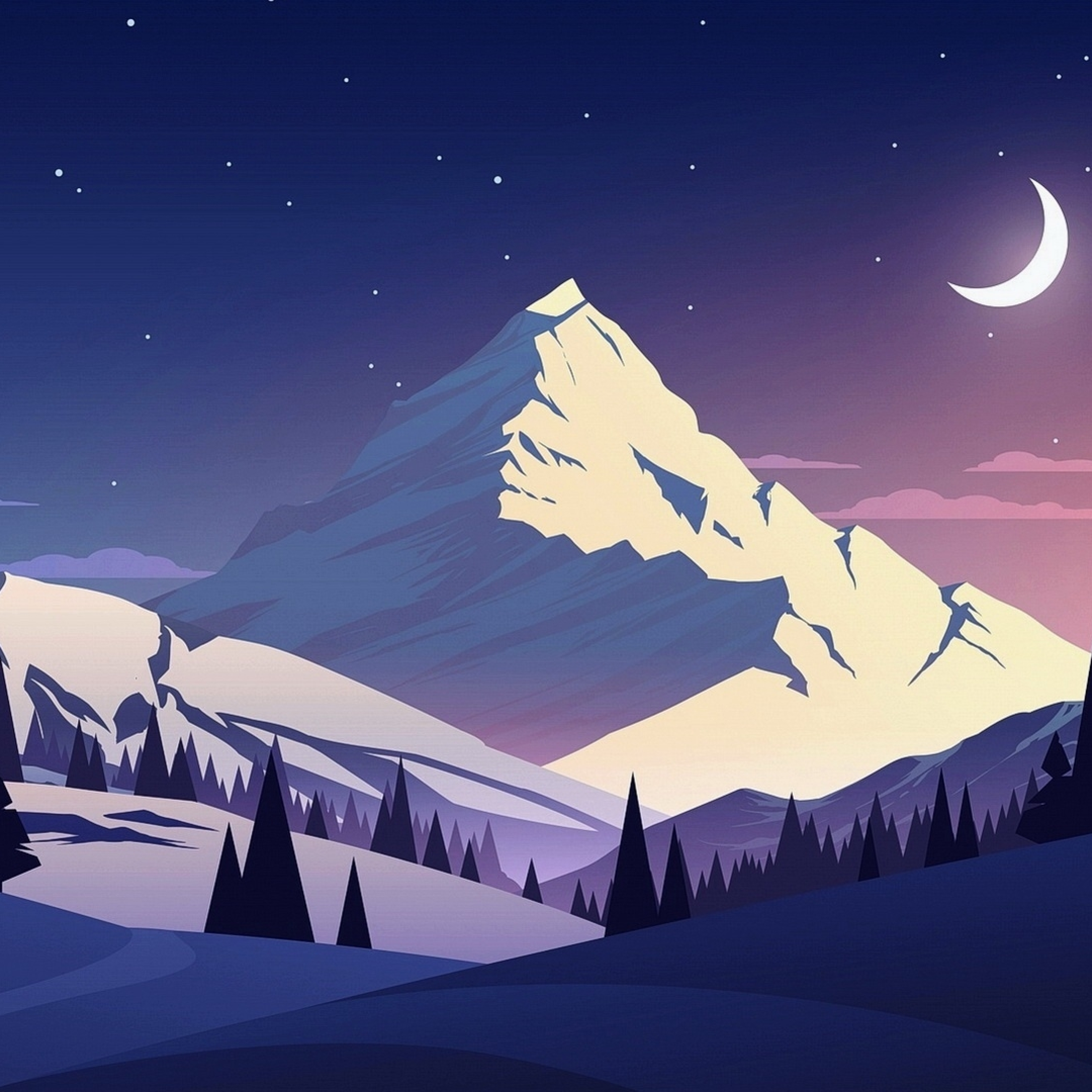 5000x5000 Artistic Mountain HD Moon 5000x5000 Resolution Wallpaper, HD ...