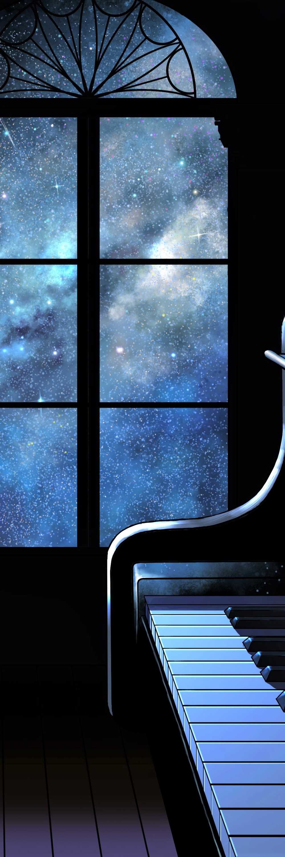 1000x3000 Resolution Artistic Night Sky and Moon through Window ...