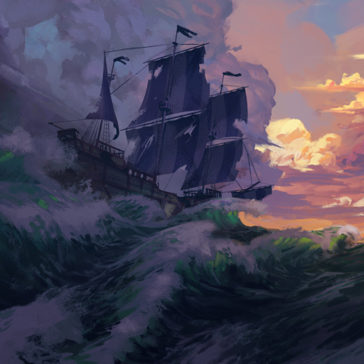 512x512 Resolution Artistic Sailing Ship in Ocean 512x512 Resolution ...