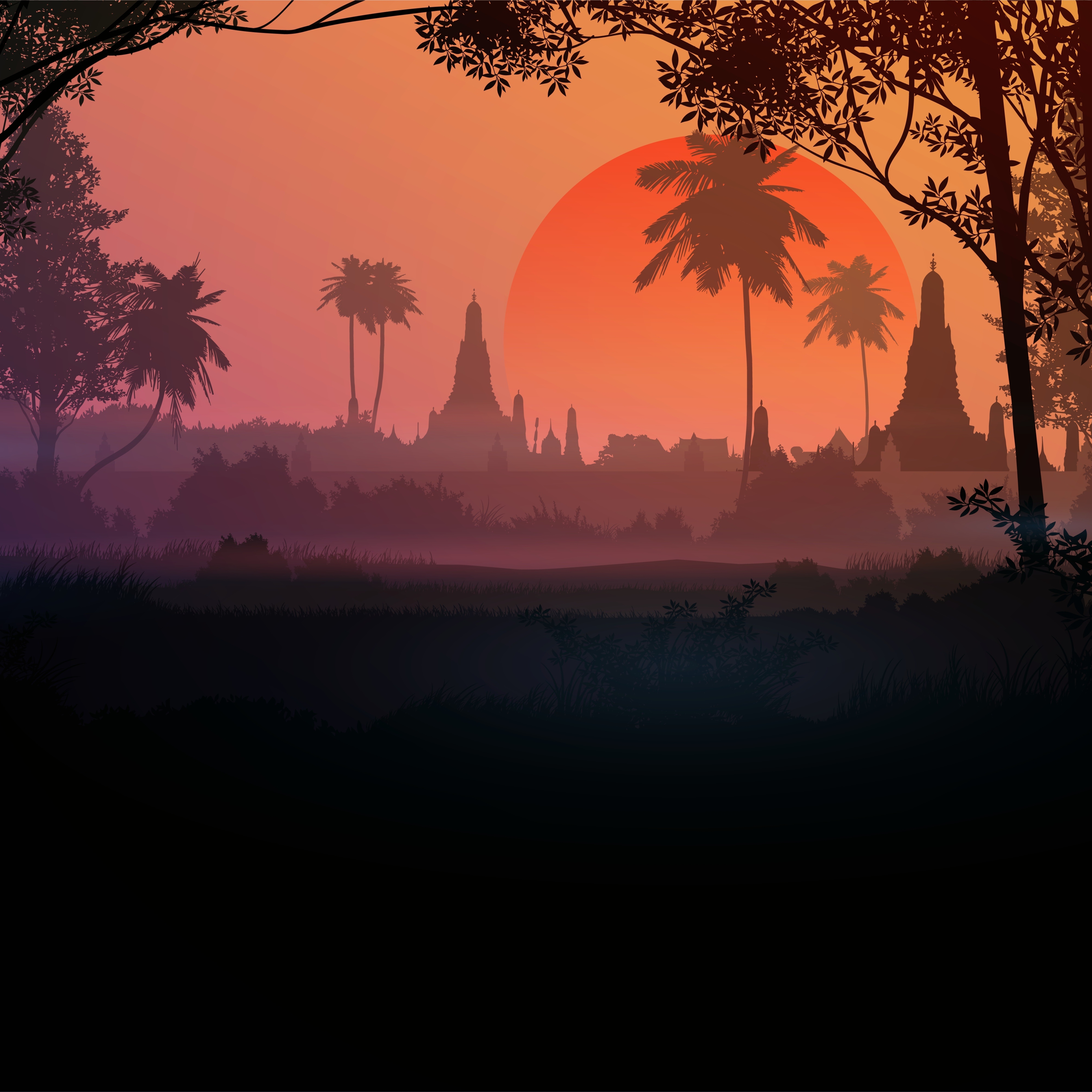 5000x5000 Resolution Artistic Sunset 4k Temple Photography Art ...