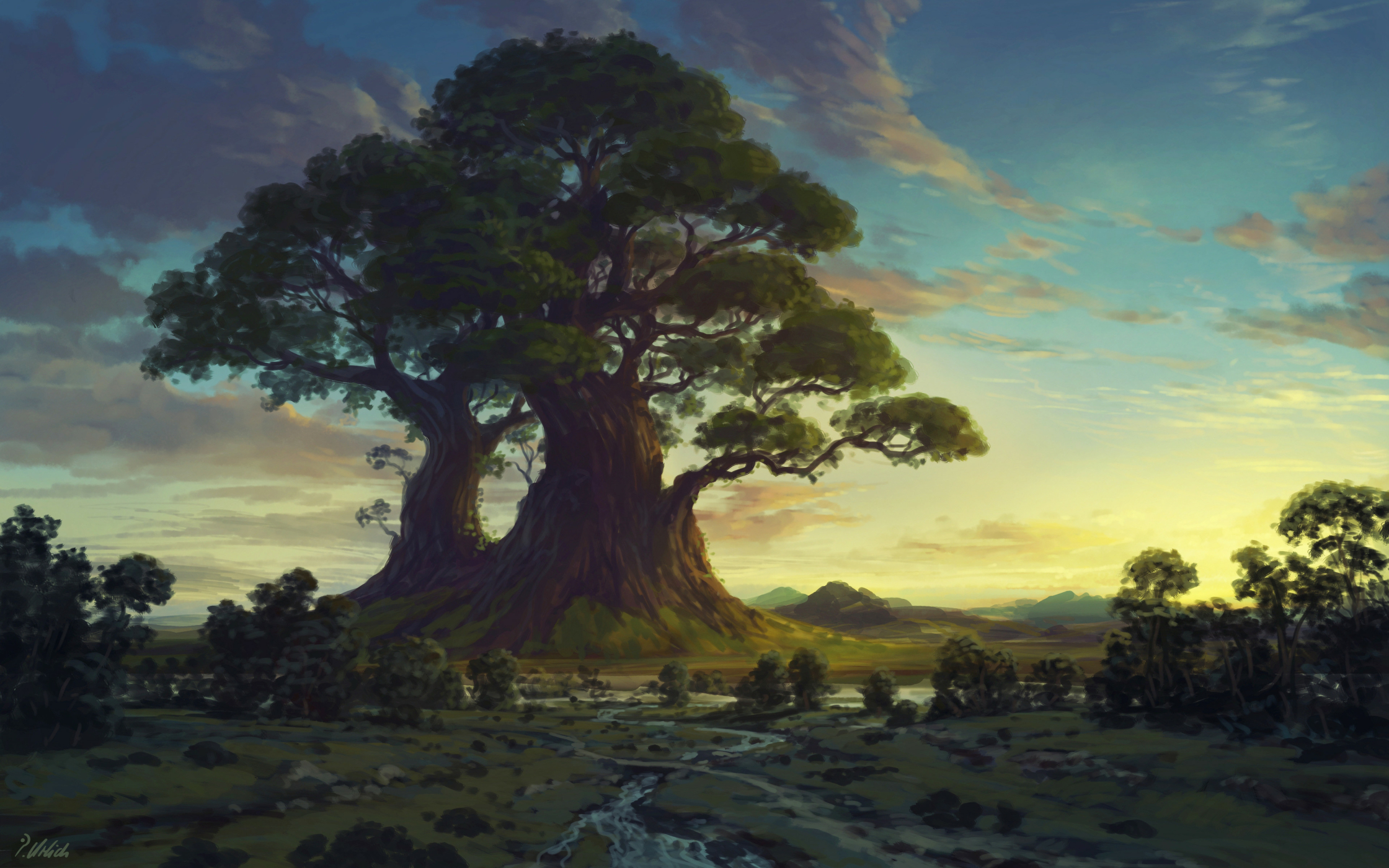 2240x1400 Resolution Artistic Tree 4k Illustration Painting 2240x1400 ...