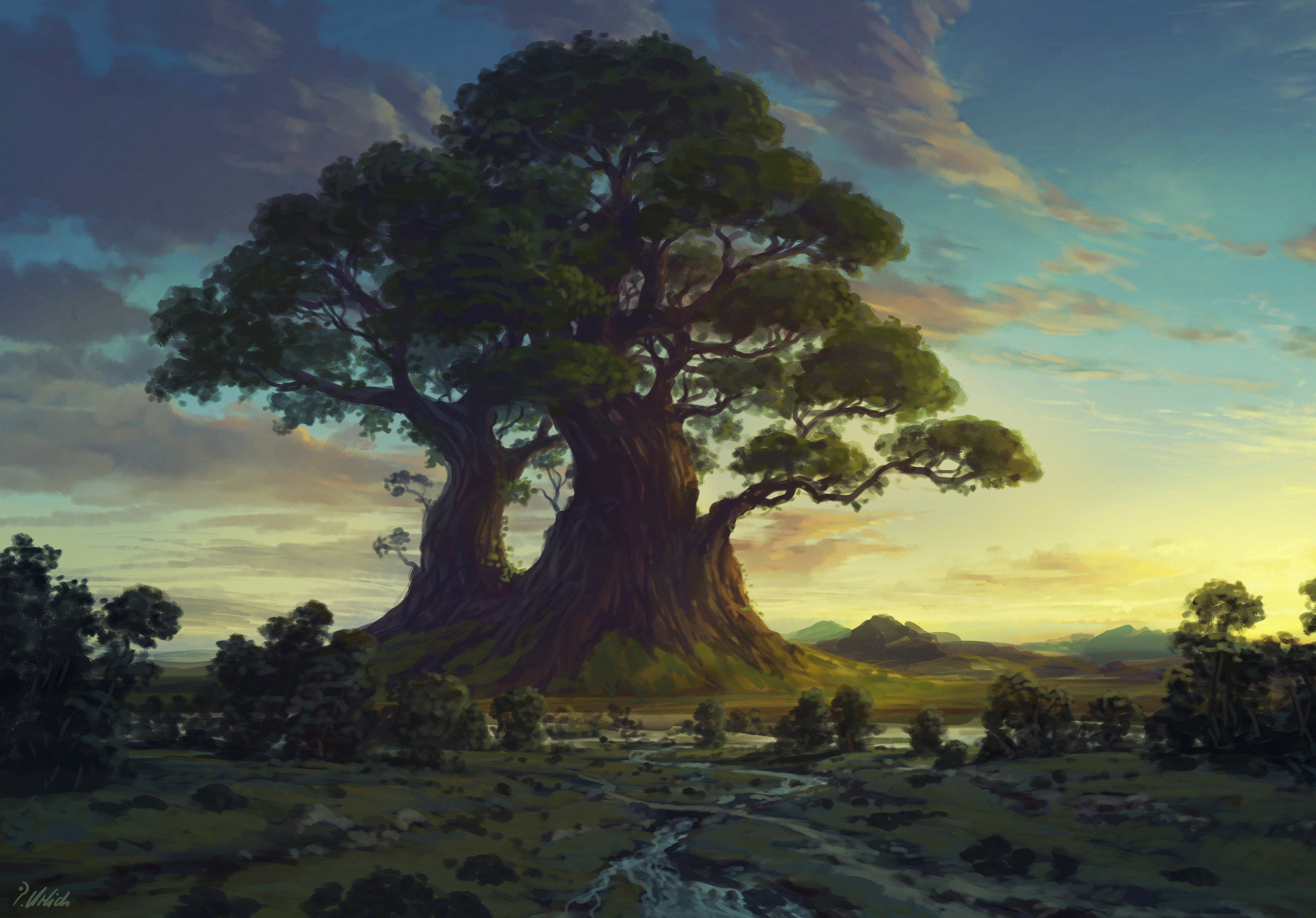 3440x2400 Resolution Artistic Tree 4k Illustration Painting 3440x2400 ...