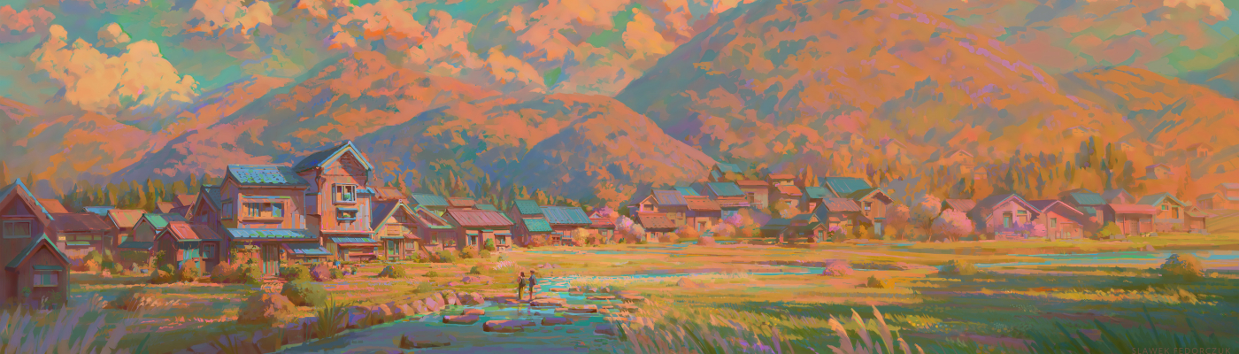 1400x400 Resolution Artistic Village HD 1400x400 Resolution Wallpaper ...