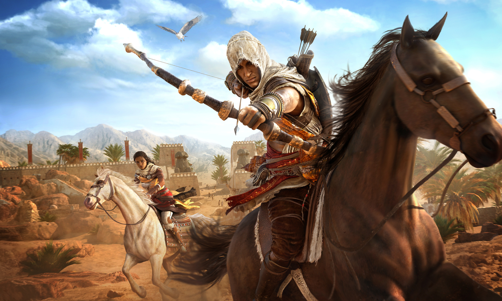 2000x1200 Resolution Assassins Creed Origins Bayek And Aya 2000x1200 ...