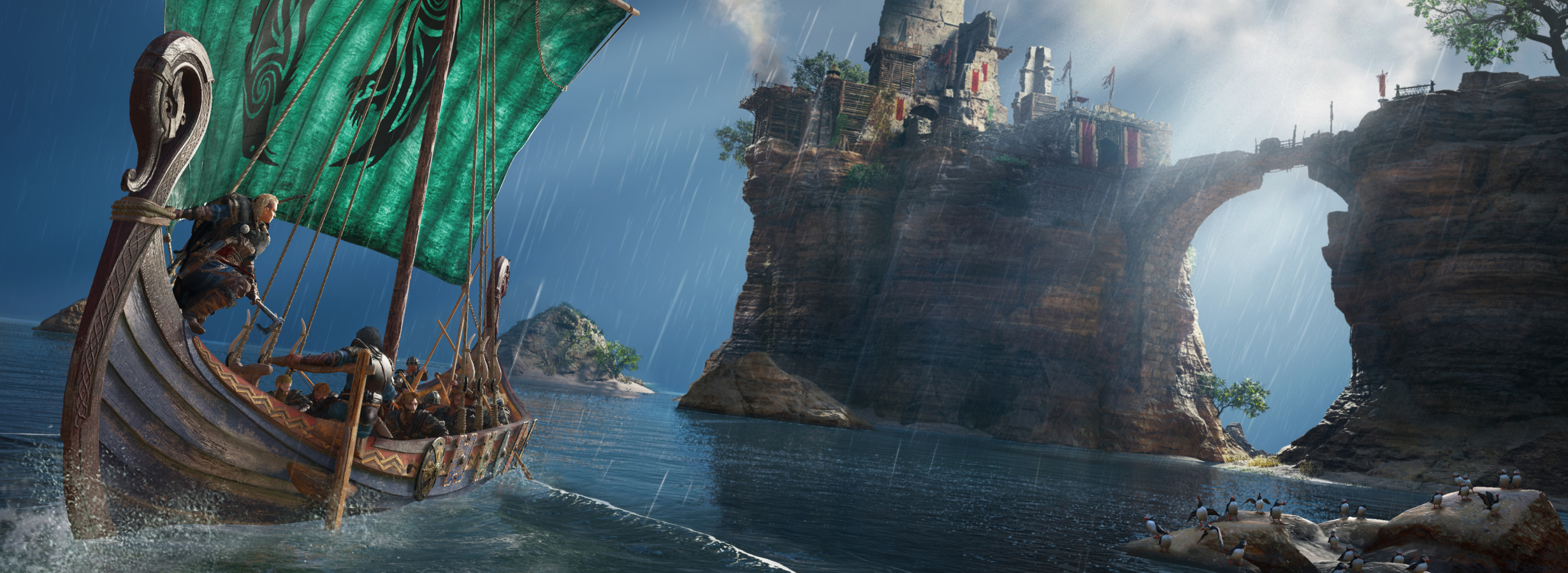 2460x900 Assassins Creed Valhalla Ragnarok Battle Ship 2460x900 ...