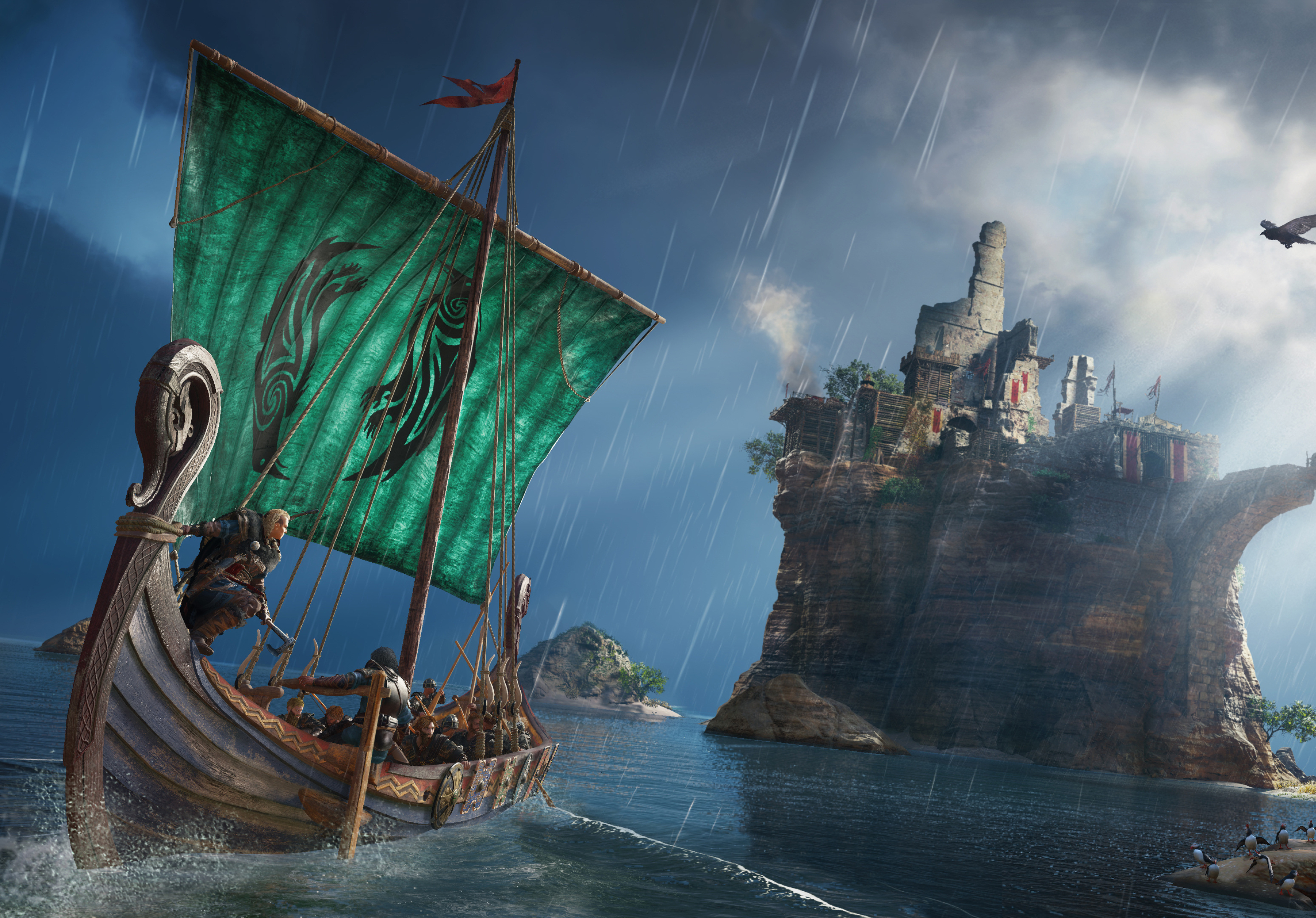 3440x2400 Resolution Assassins Creed Valhalla Ragnarok Battle Ship ...
