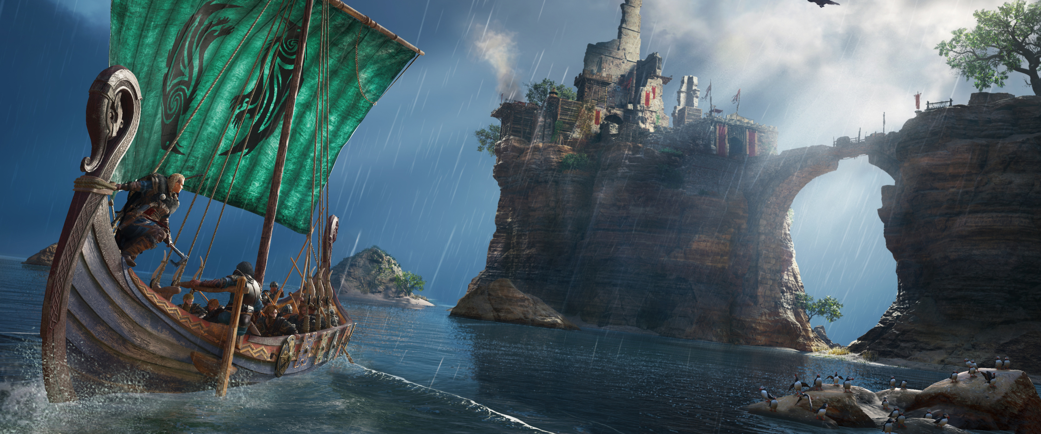 3449x1440 Resolution Assassins Creed Valhalla Ragnarok Battle Ship ...
