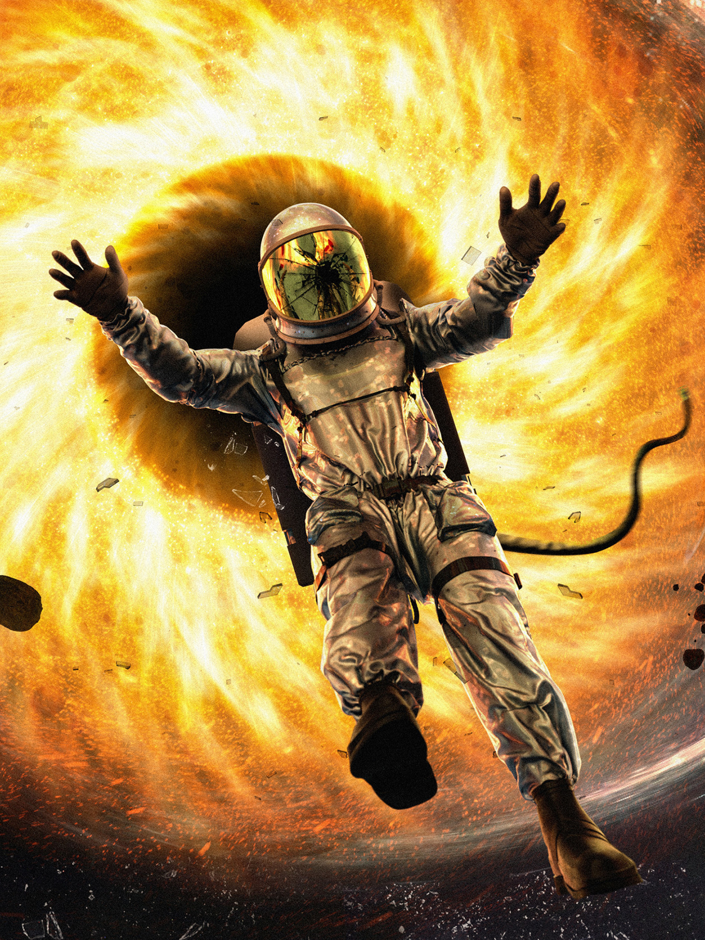 1440x1920 Astronaut Falling in Black Hole 1440x1920 Resolution ...