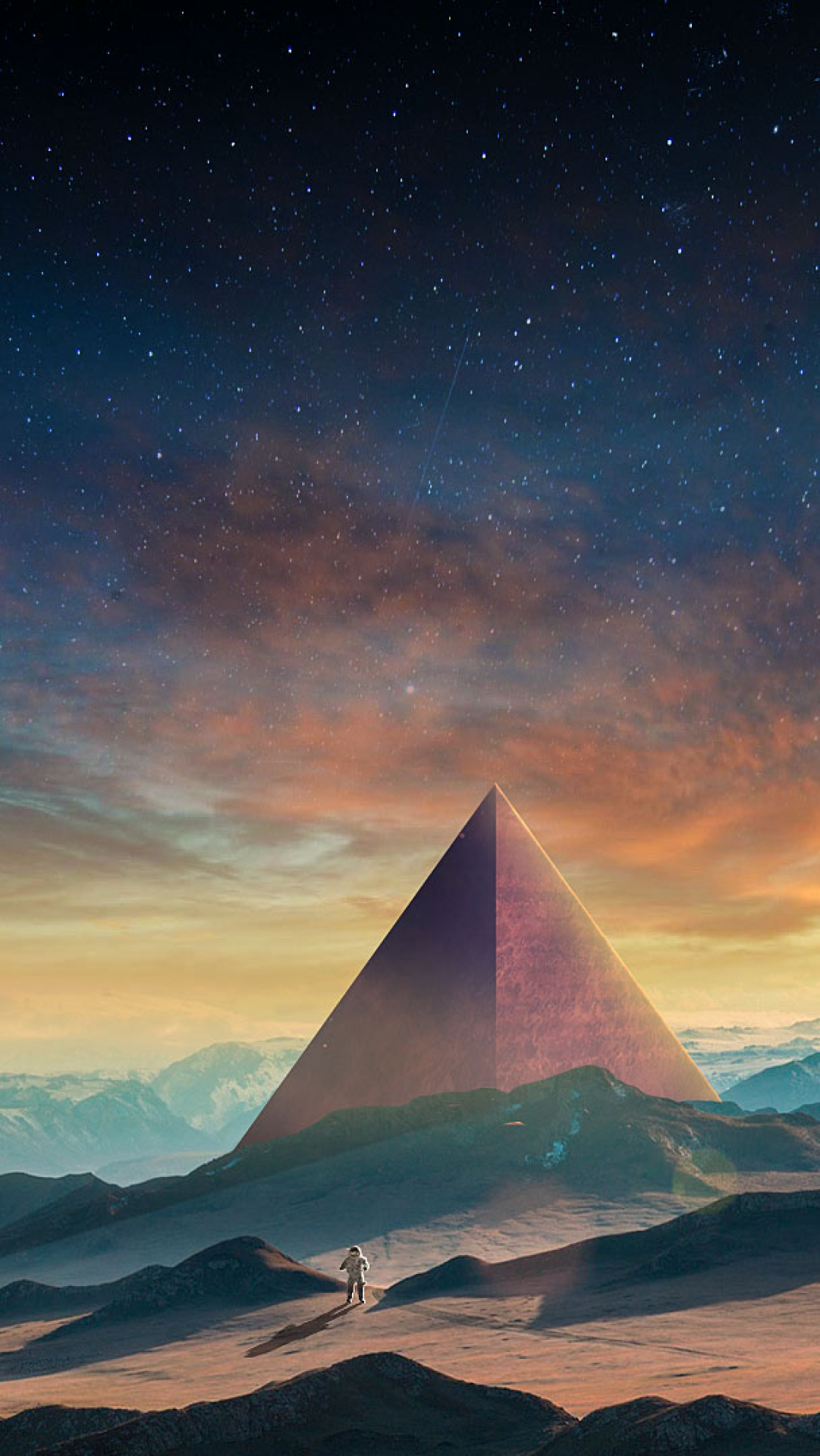 1081x1920 Resolution Astronaut Galaxy Pyramid 1081x1920 Resolution ...