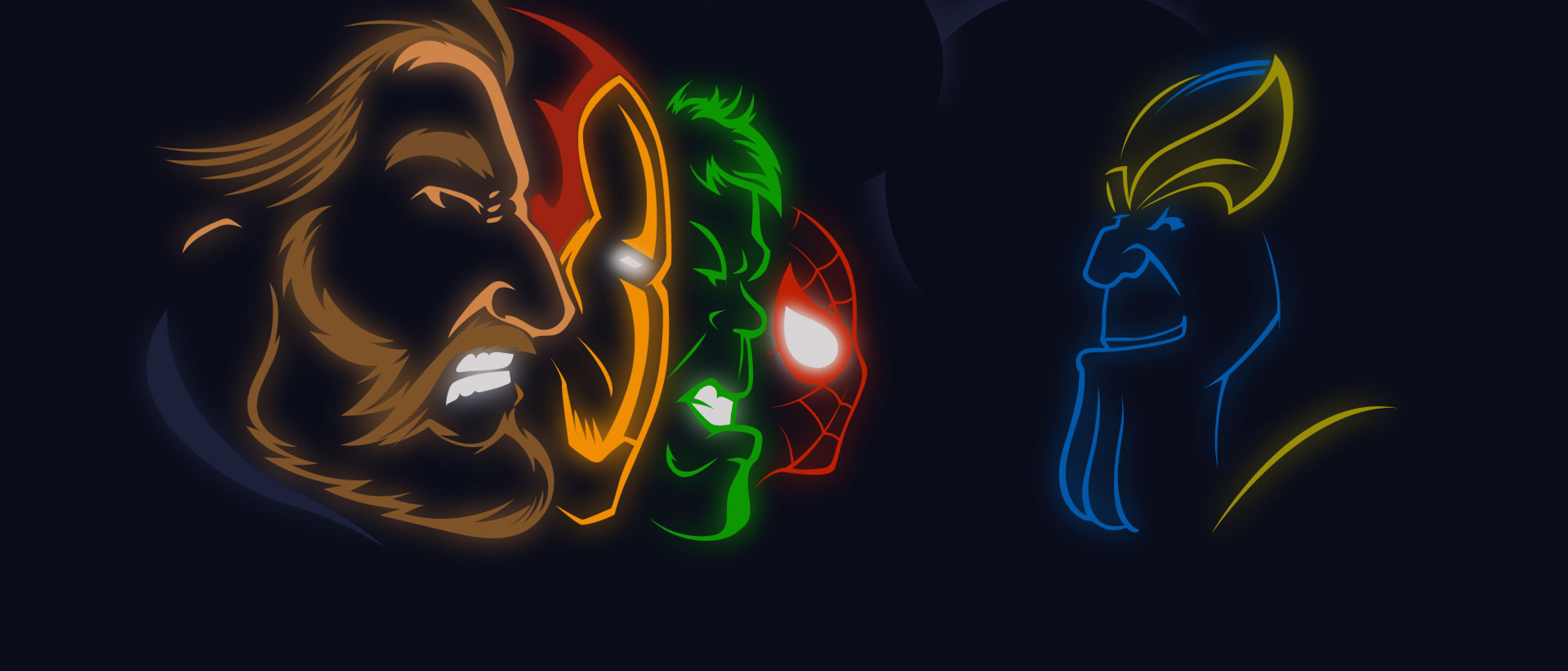 3840x1644 Resolution Avengers Infinity War 2018 Colorful Line Art ...