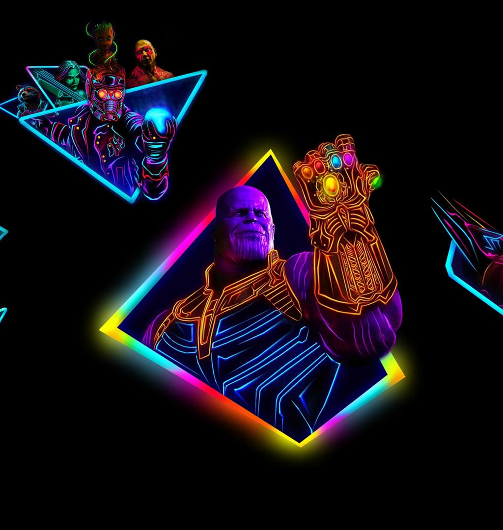 1024x1080 Resolution Avengers Infinity War 80s Neon Style Art 1024x1080 ...
