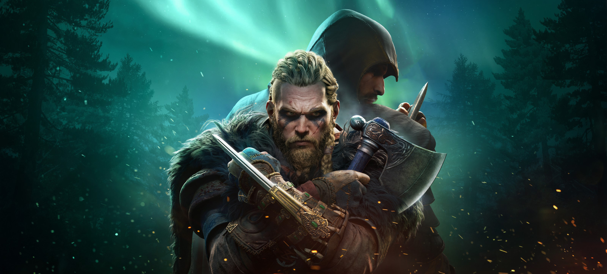2037x919 Resolution Basim and Eivor Male Assassins Creed Valhalla ...