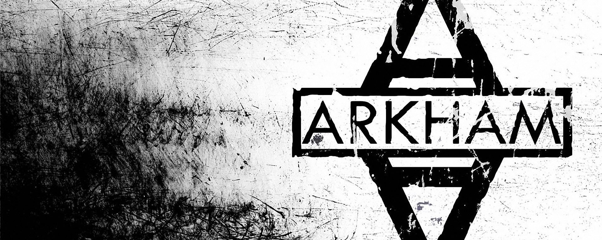 1920x768 Resolution batman arkham city, emblem, black and white ...