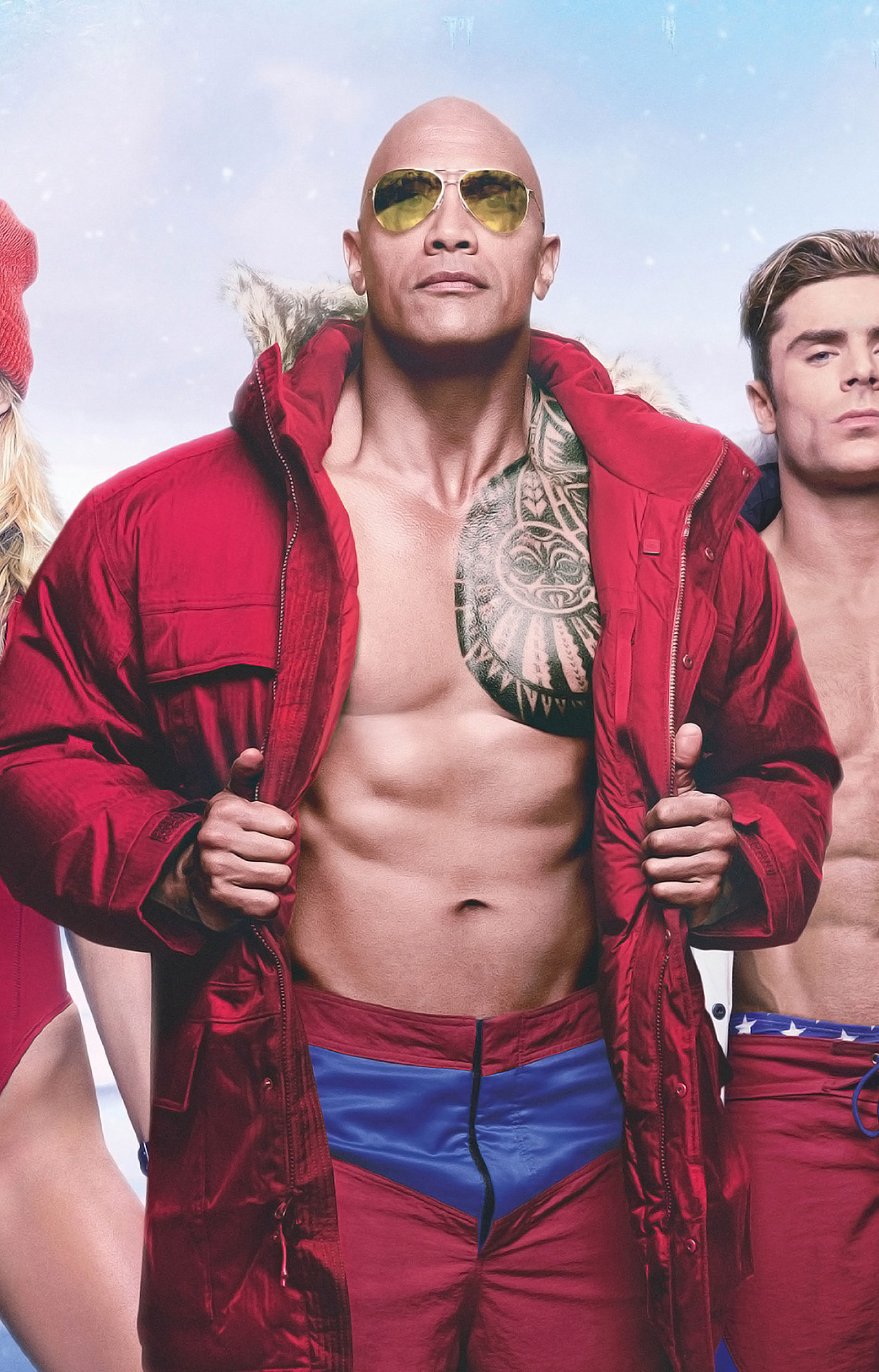 3000x4680 Baywatch Zac Efron Dwayne Johnson And Kelly Rohrbach ...