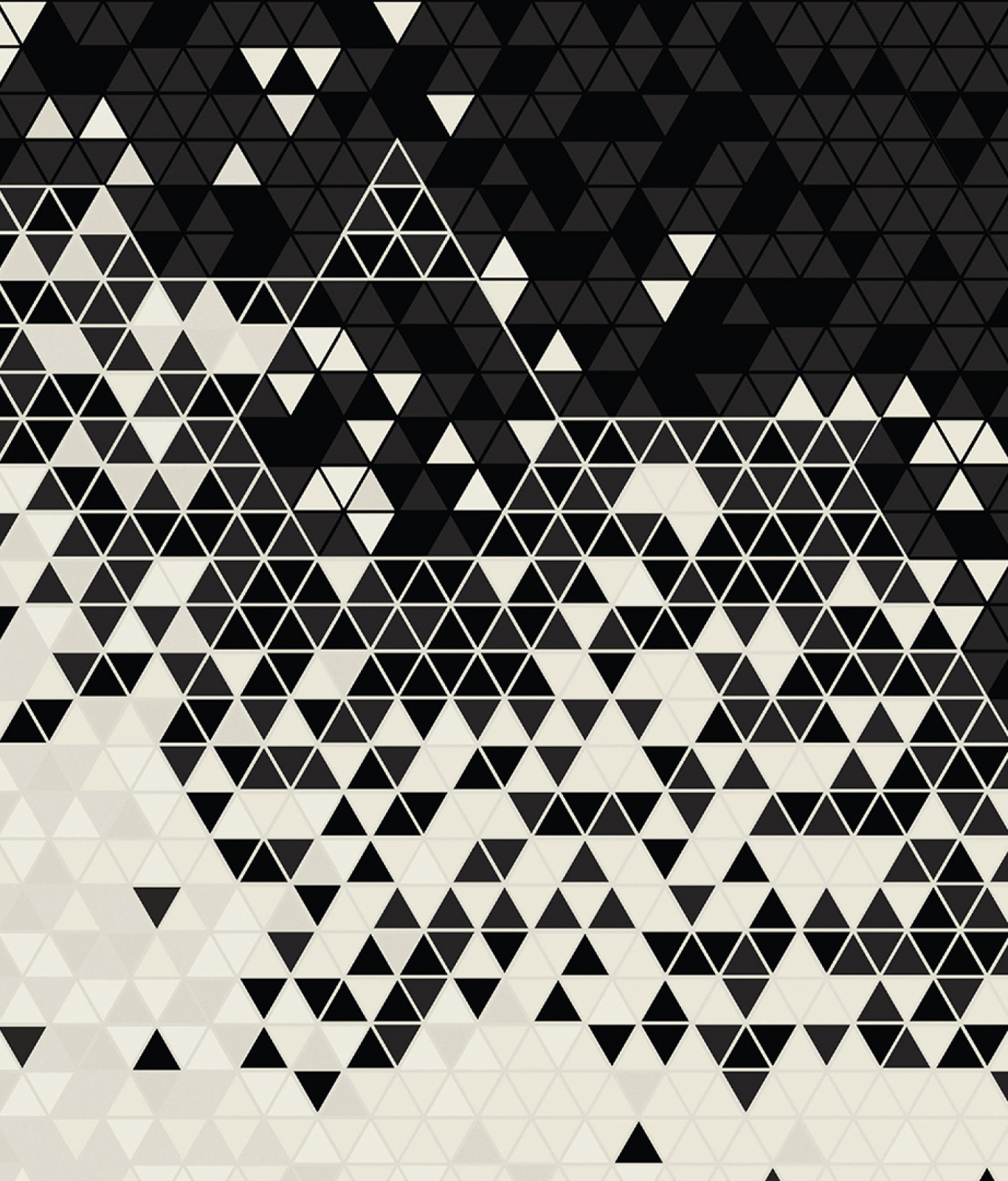 1366x1600 Resolution Black & White Triangle Pattern 1366x1600 ...