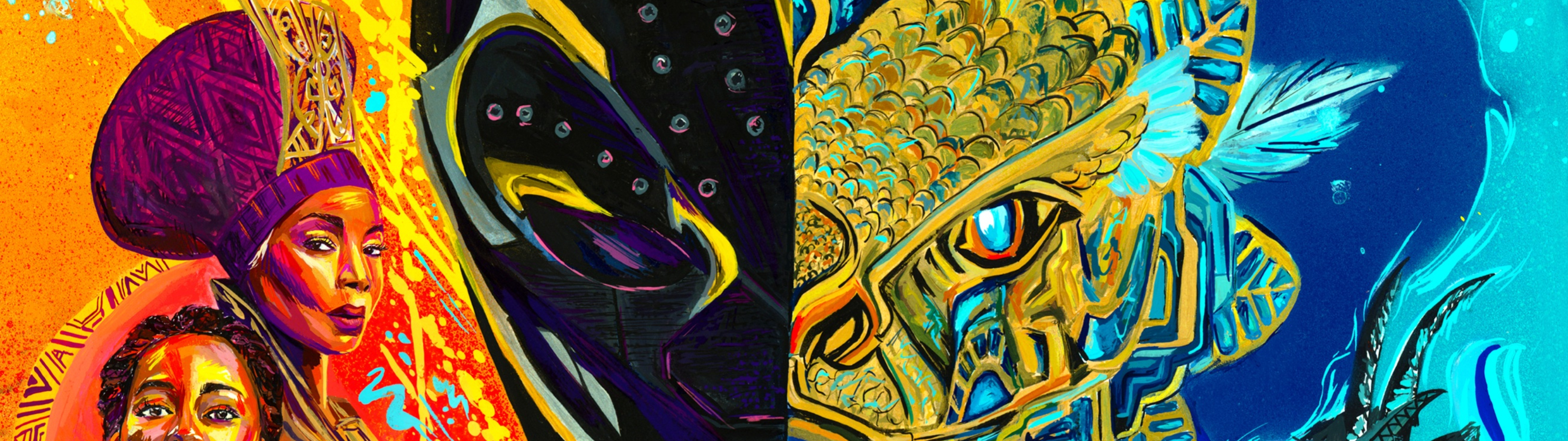 5120x1440 Black Panther Wakanda Forever Colorful Poster 5120x1440 ...