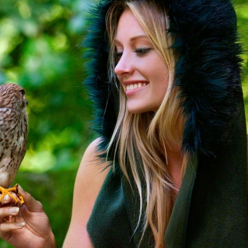 512x512 Resolution blonde girl, bird, hand 512x512 Resolution Wallpaper ...