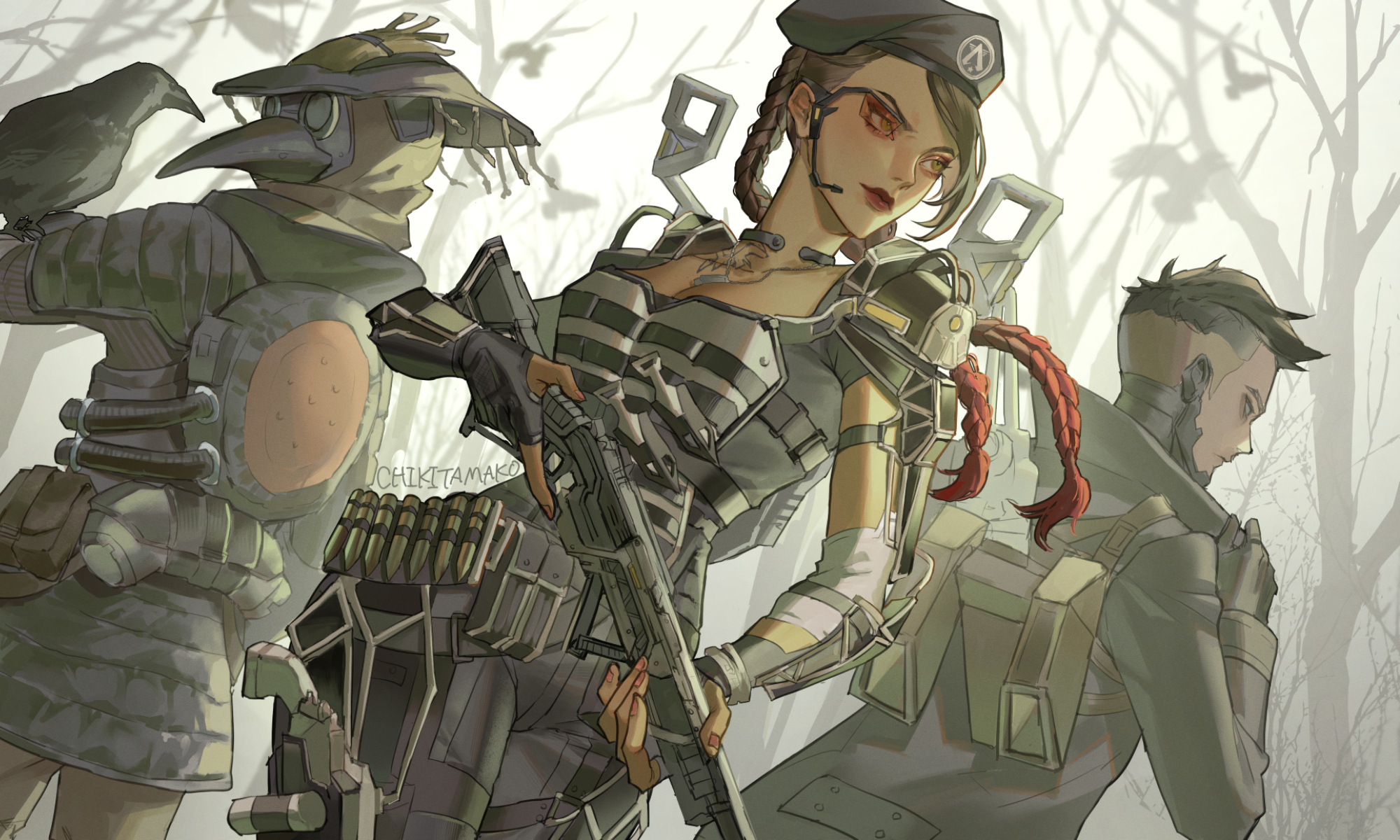 2000x1200 Resolution Bloodhound x Loba x Crypto HD Apex Legends Art ...