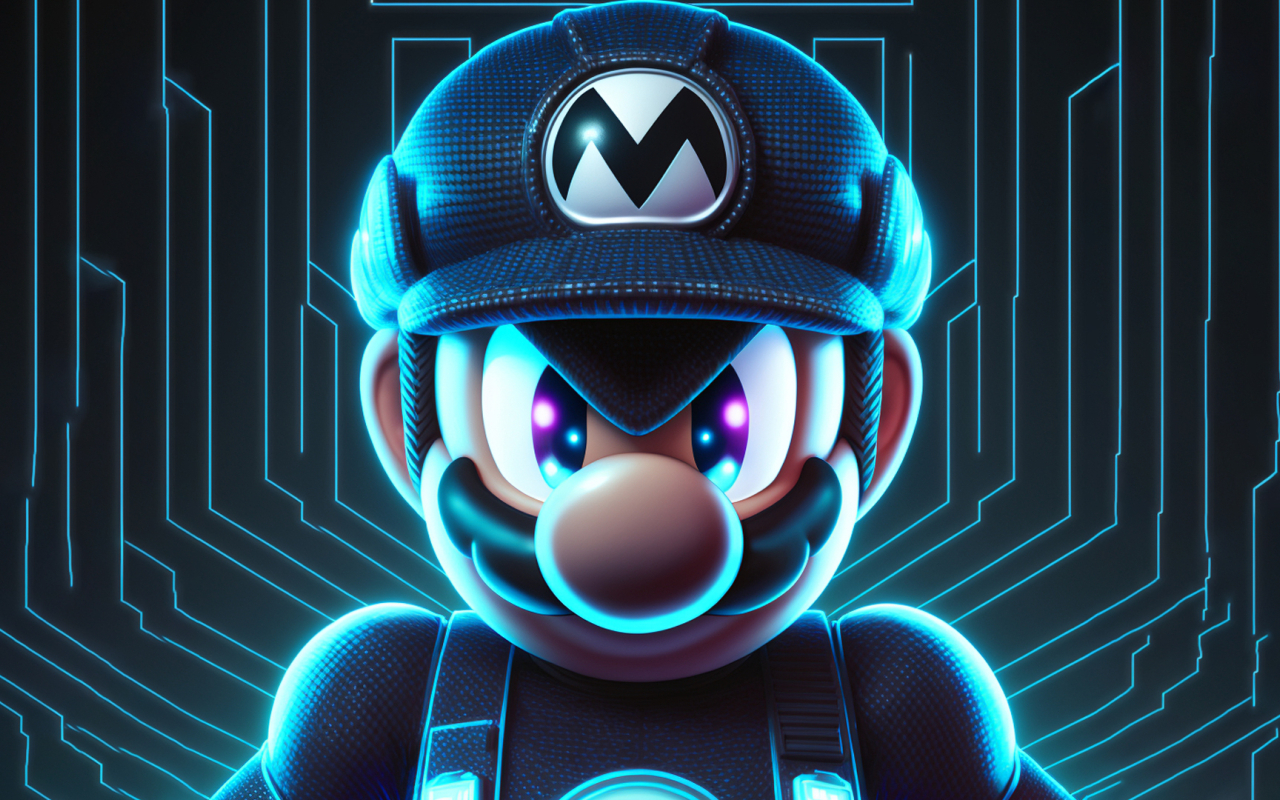 1280x800 Resolution Blue Mario AI Art 1280x800 Resolution Wallpaper ...
