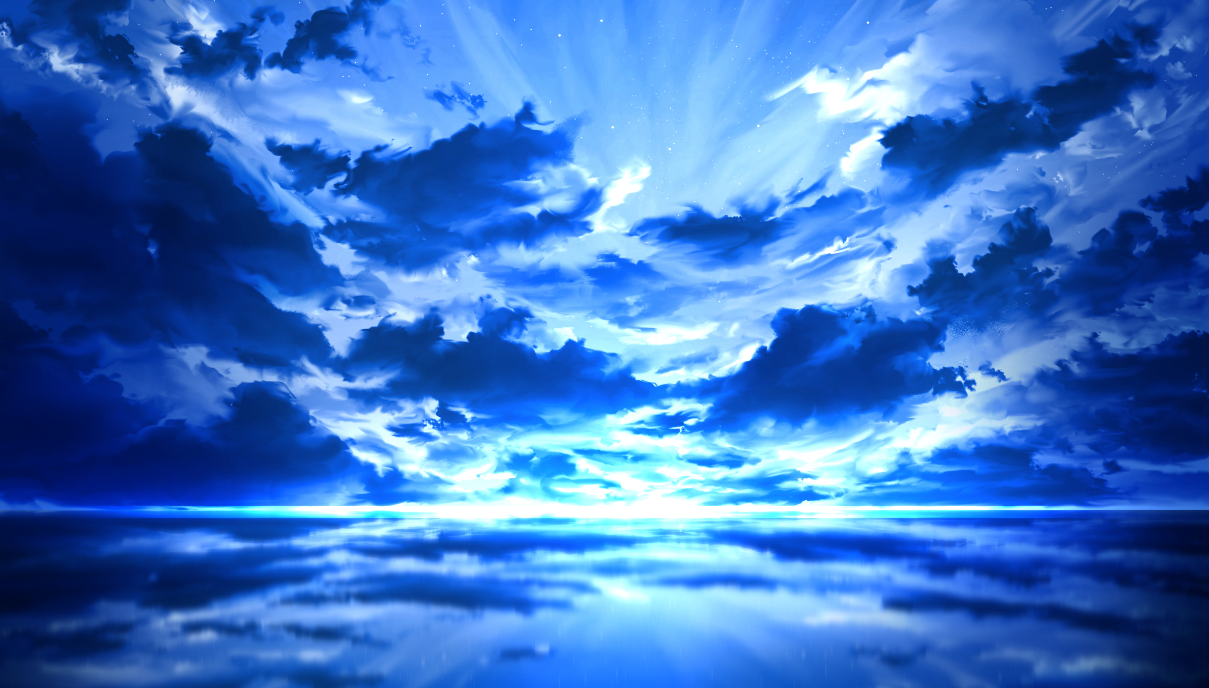 2460x1400 Resolution Blue Sky Digital Art Reflection 2460x1400 ...