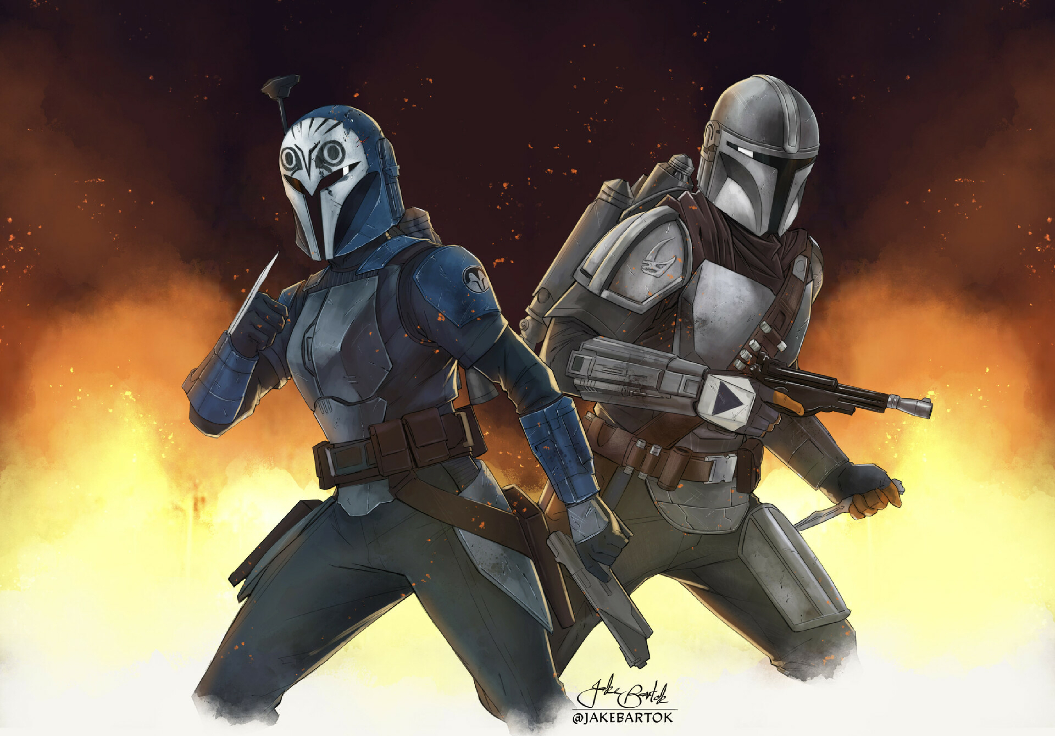 3440x2400 Resolution Bo-Katan Kryze and Din Djarin Star Wars 3440x2400 ...