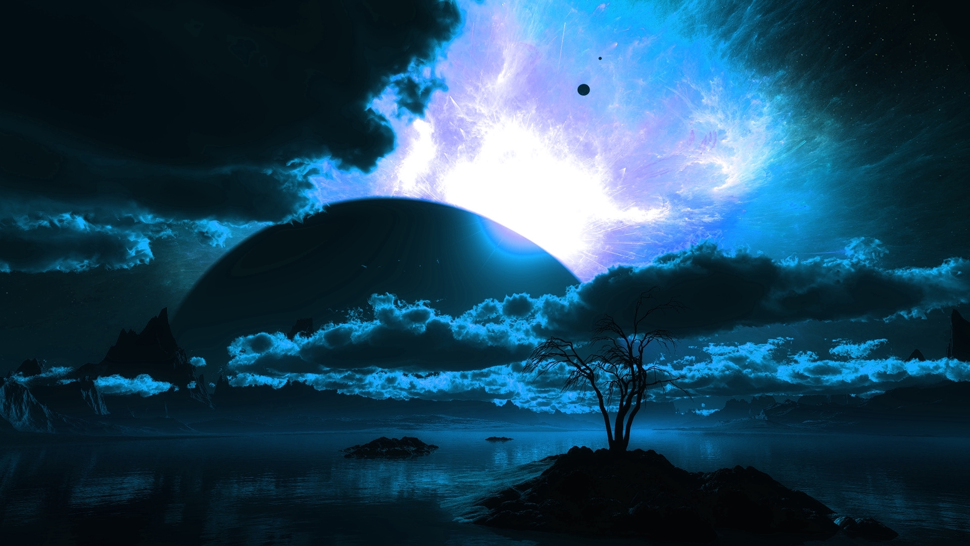 1920x1081 Resolution body of water, planet, horizon 1920x1081 ...