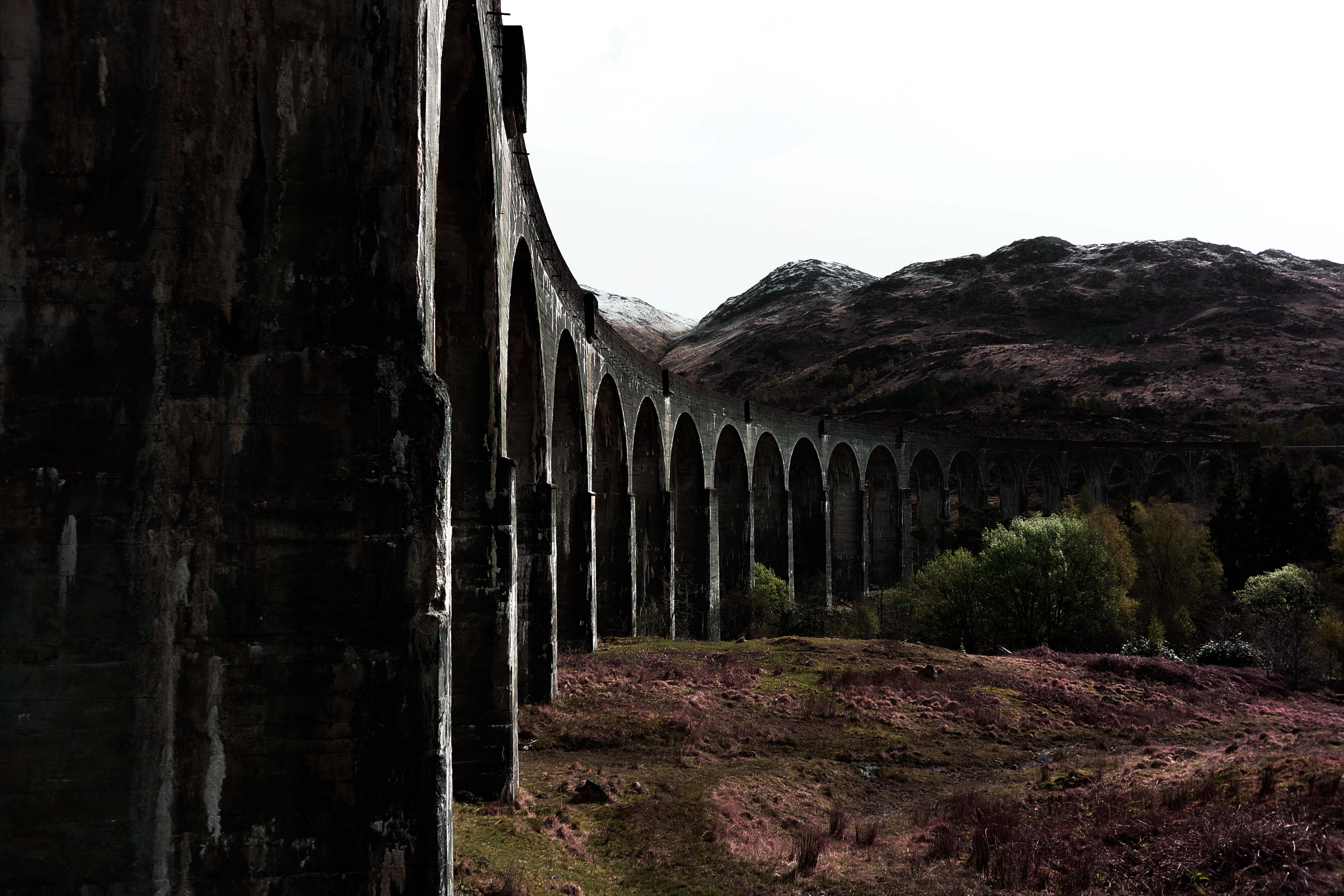 bridge, mountains, ruins Wallpaper, HD Nature 4K Wallpapers, Images ...