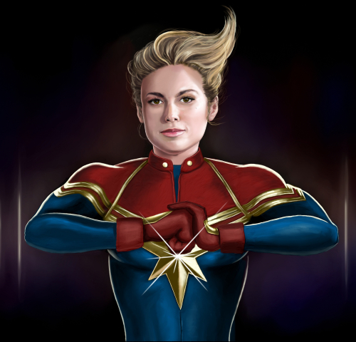 500x480 Resolution Brie Larson as Captain Marvel Illustration 500x480 ...