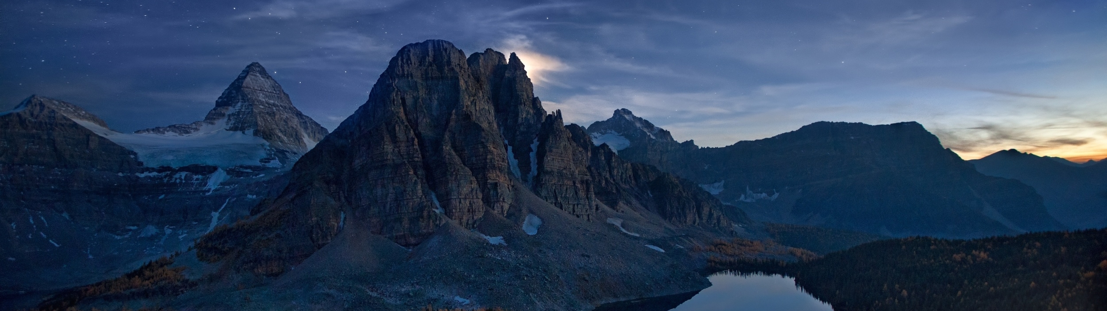 3840x1080 Resolution Canada Mountains View at Night 3840x1080 ...