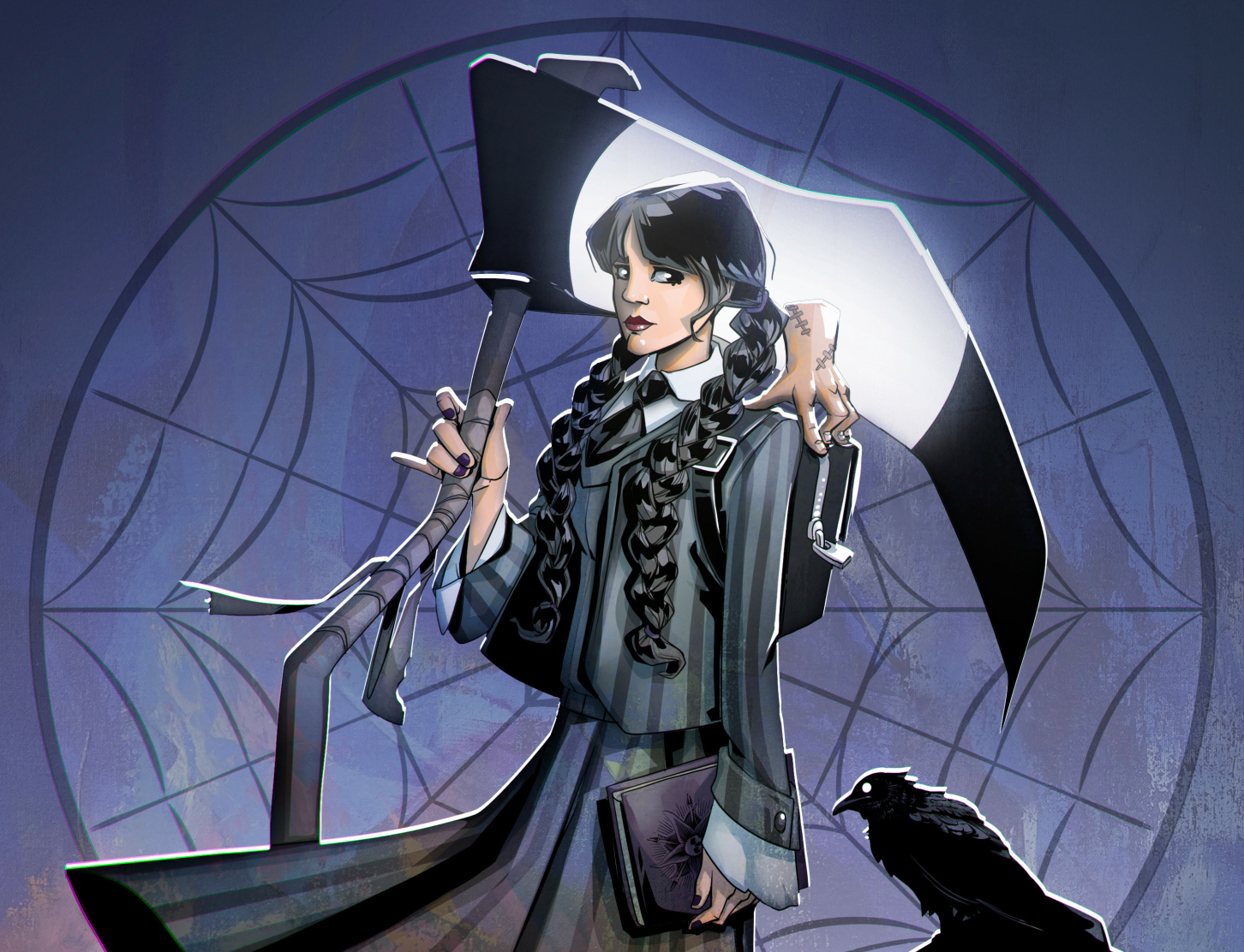 1452x1112 Cartoon Wednesday Addams Art 2023 1452x1112 Resolution ...