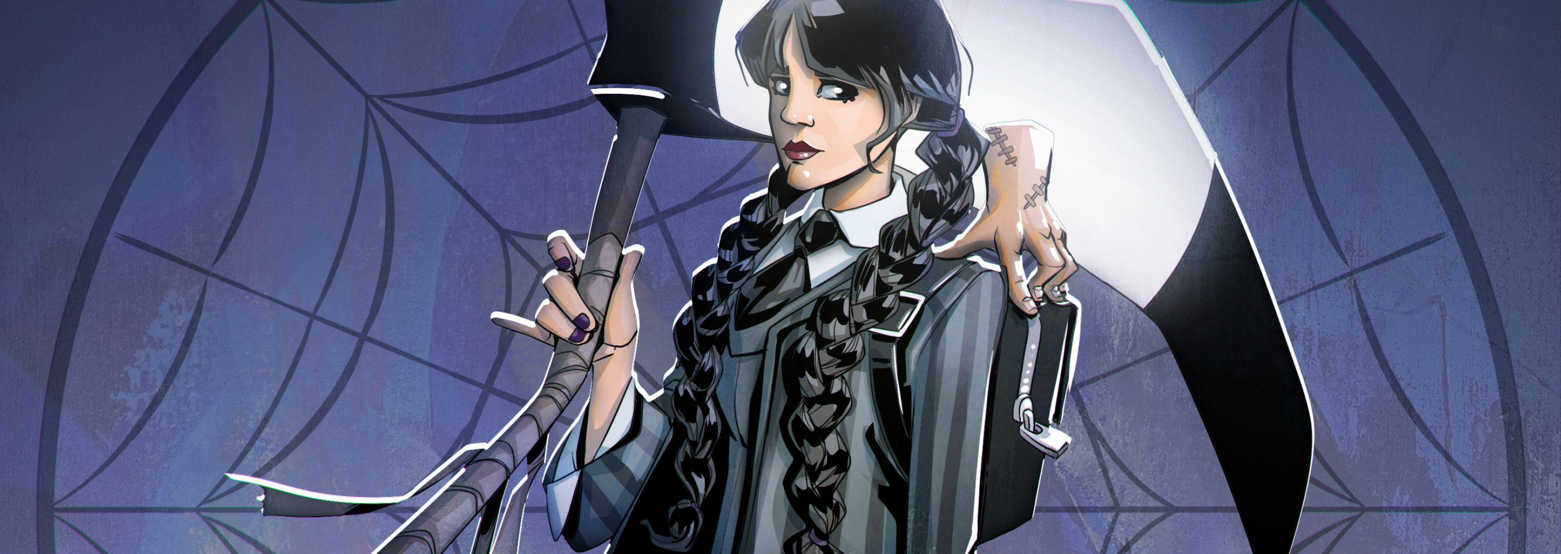 3040x1080 Resolution Cartoon Wednesday Addams Art 2023 3040x1080 ...