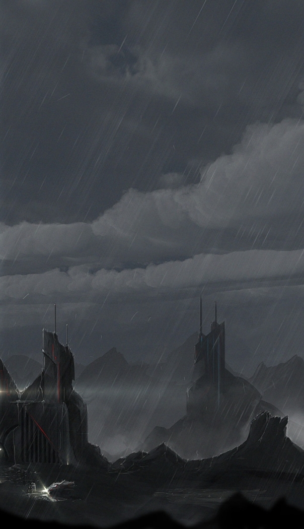 604x1050 Resolution castle, beam, rain 604x1050 Resolution Wallpaper ...