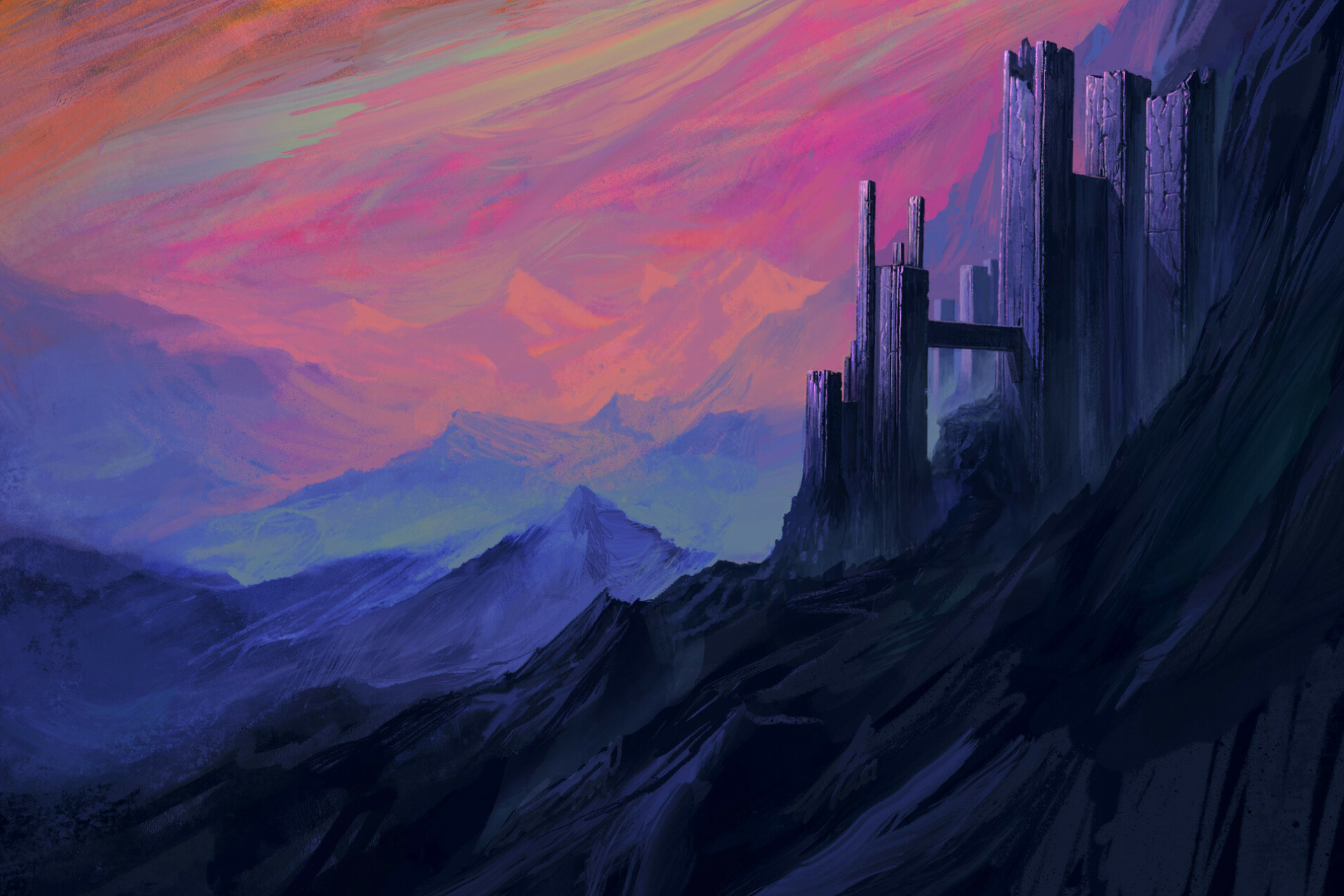 1920x1280 Resolution Castle Ruins Digital Painting 22 1920x1280 ...