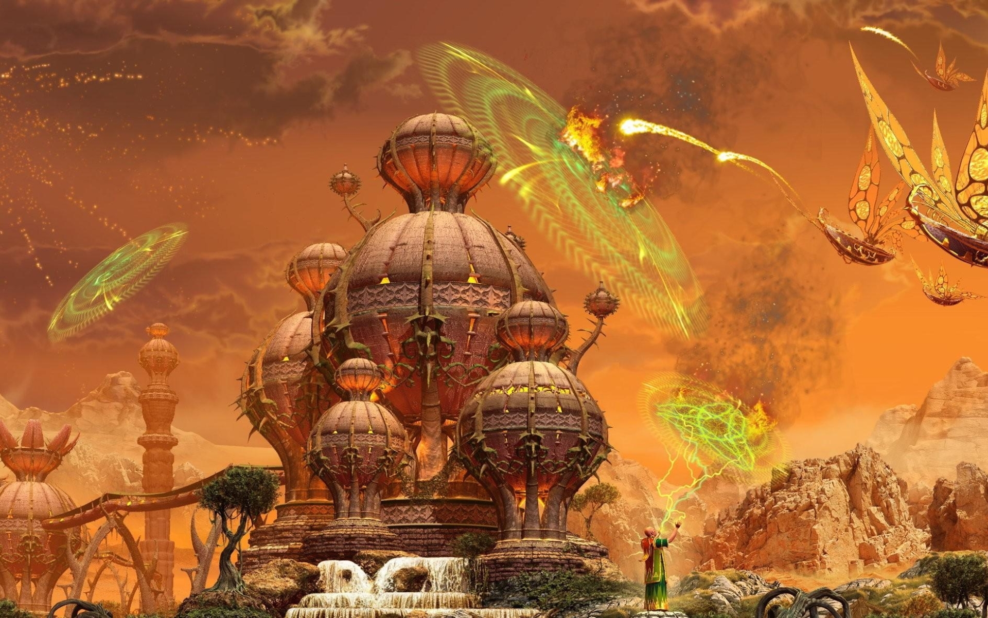1920x1202 Resolution castle, ships, flying 1920x1202 Resolution ...