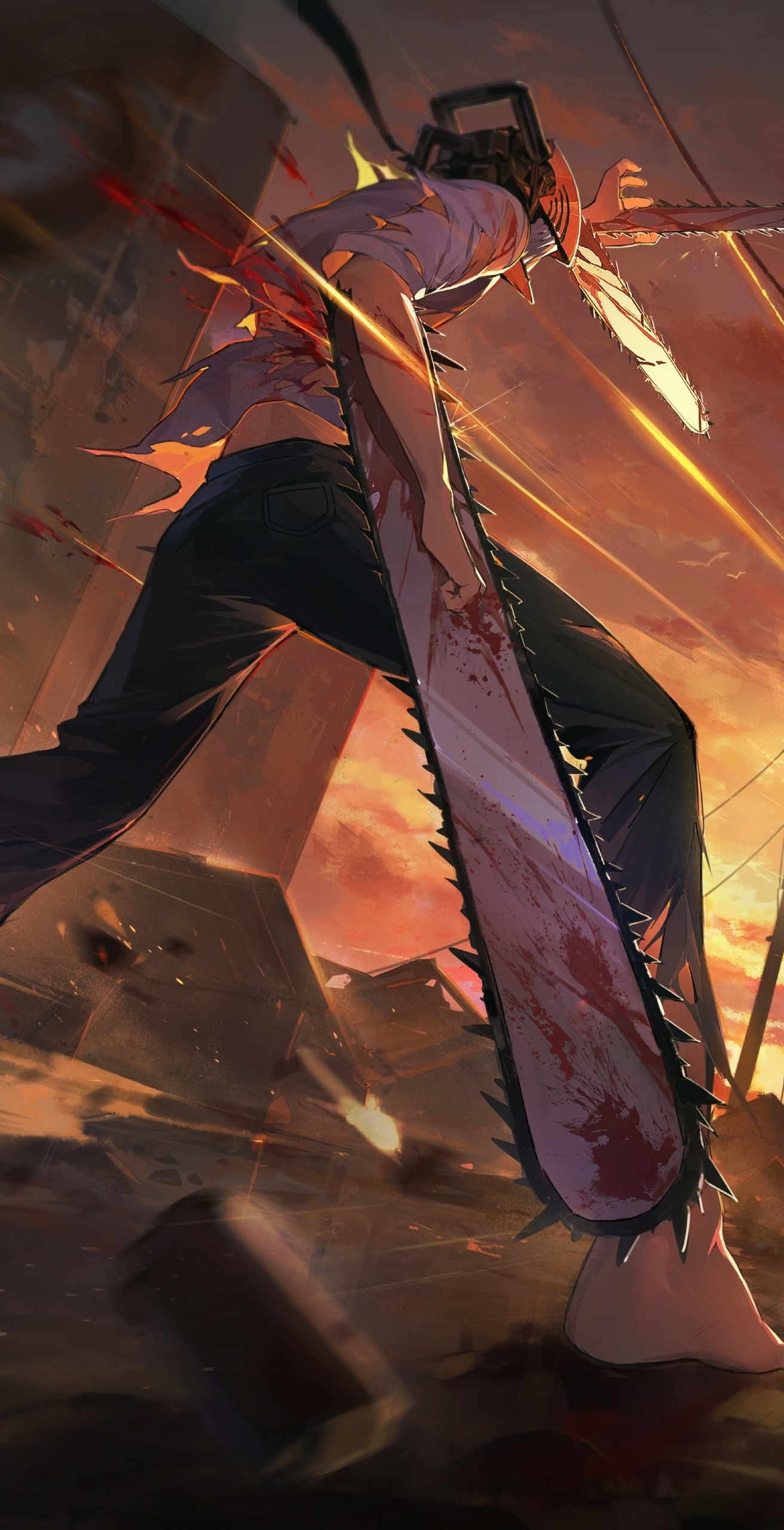 1312x2560 Chainsaw Man 4k Fight 1312x2560 Resolution Wallpaper, HD ...