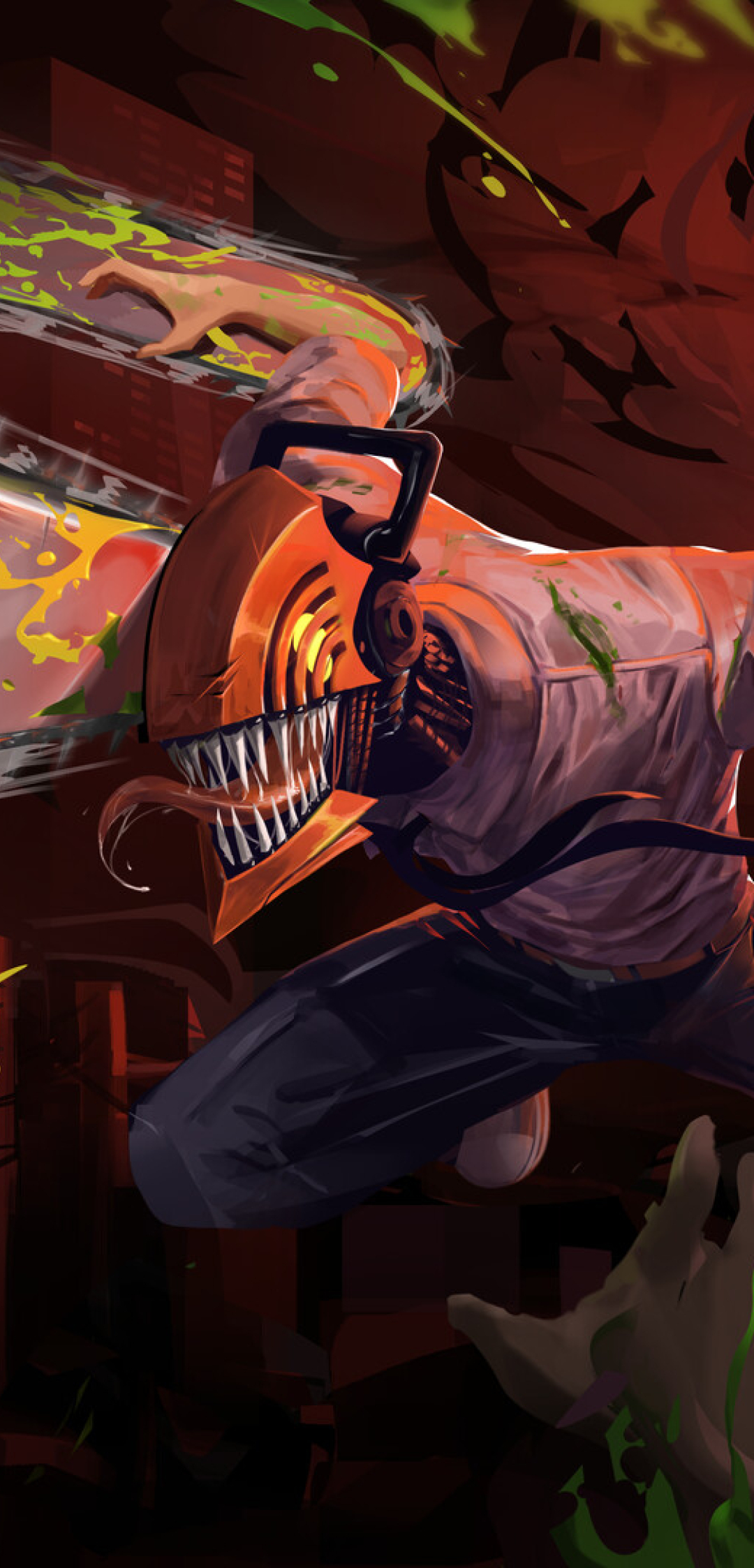 1080x2246 Chainsaw Man Denji Fighting Mode 1080x2246 Resolution ...