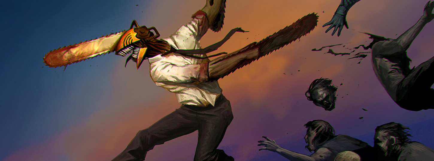 1450x540 Resolution Chainsaw Man Fight Cool 1450x540 Resolution ...