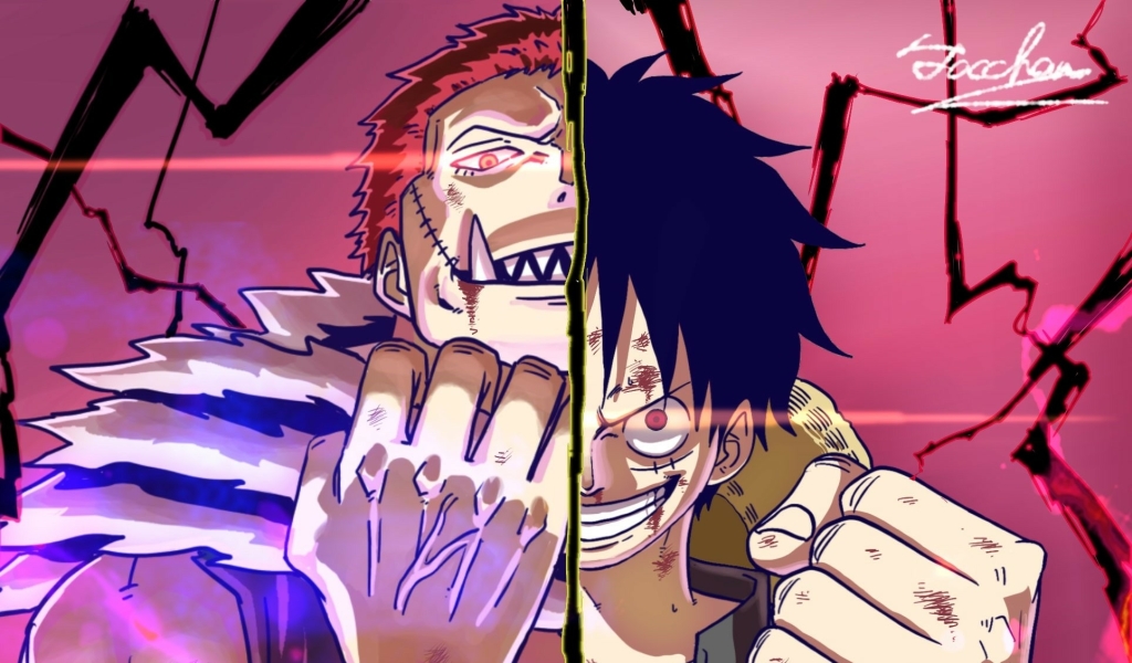 1024x600 Resolution Charlotte Katakuri x Monkey Luffy One Piece Fan Art ...