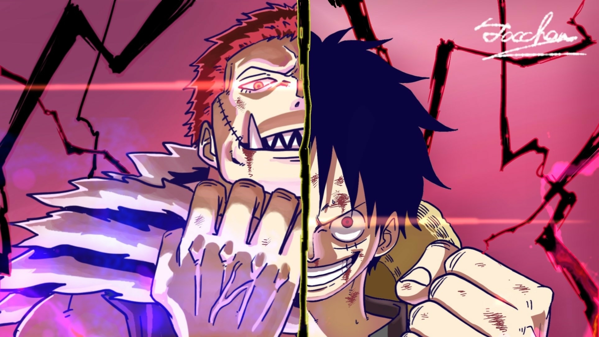 1920x1080 Resolution Charlotte Katakuri X Monkey Luffy One Piece Fan 1920x1080 Resolution Charlotte Katakuri X Monkey Luffy One Piece Fan