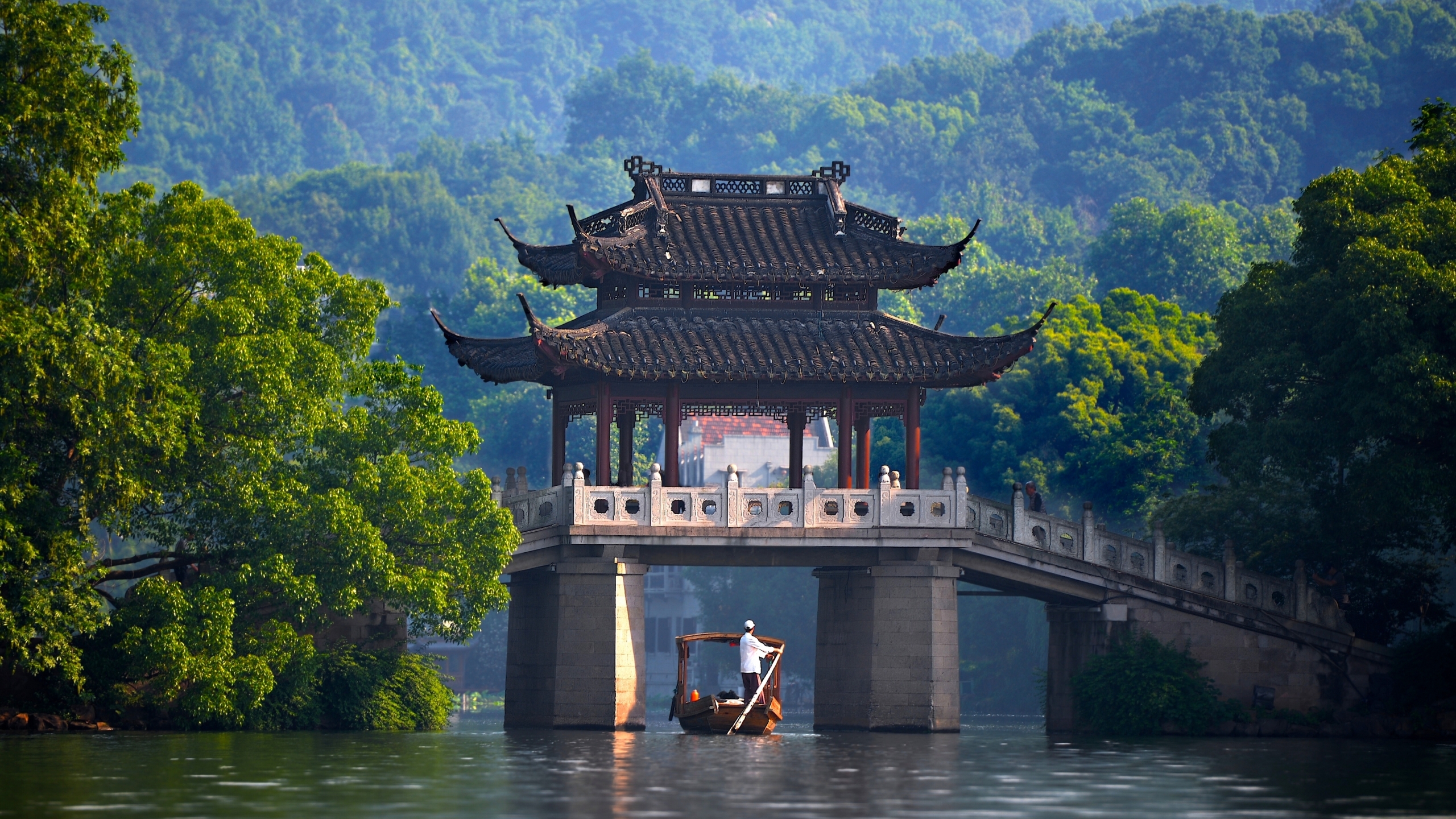 2560x1440 china, river, bridge 1440P Resolution Wallpaper, HD Nature 4K ...