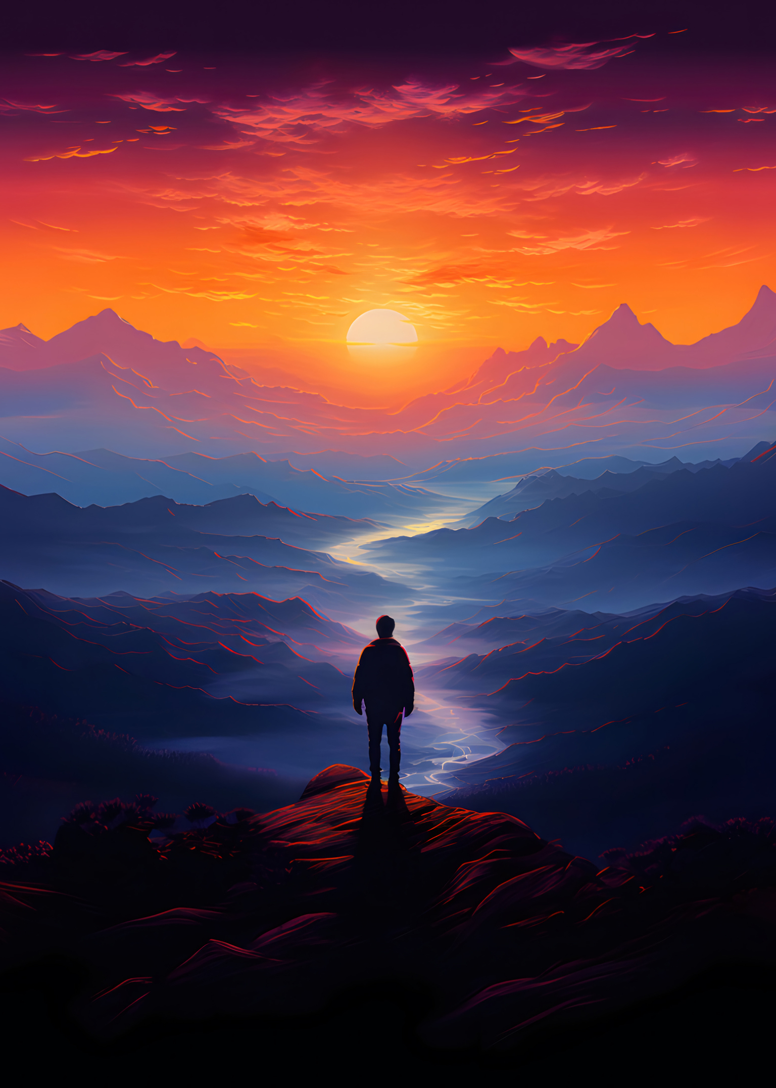 1536x2152 Resolution Climbing Mountain Alone 4K Adventure 1536x2152 ...