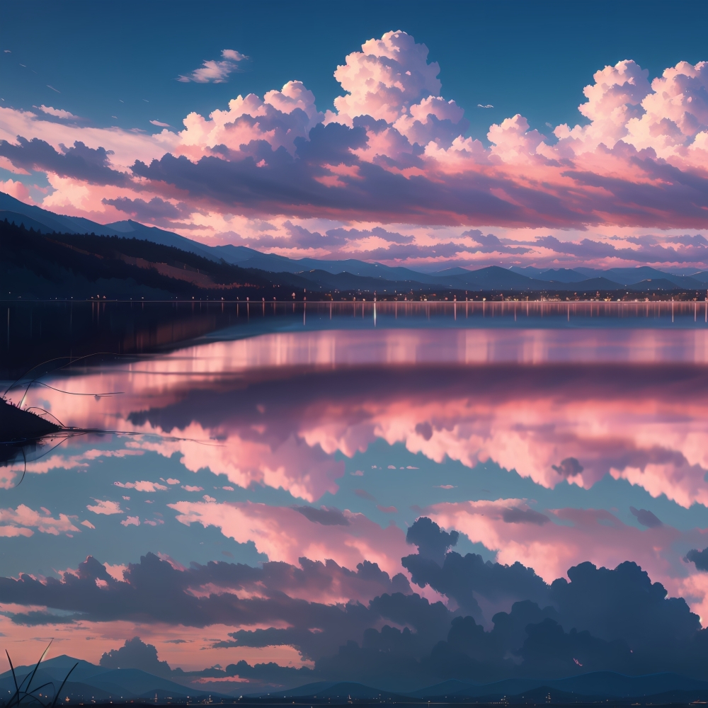 1000x1000 Resolution Cloud Reflection 4K Landscape River 1000x1000 ...