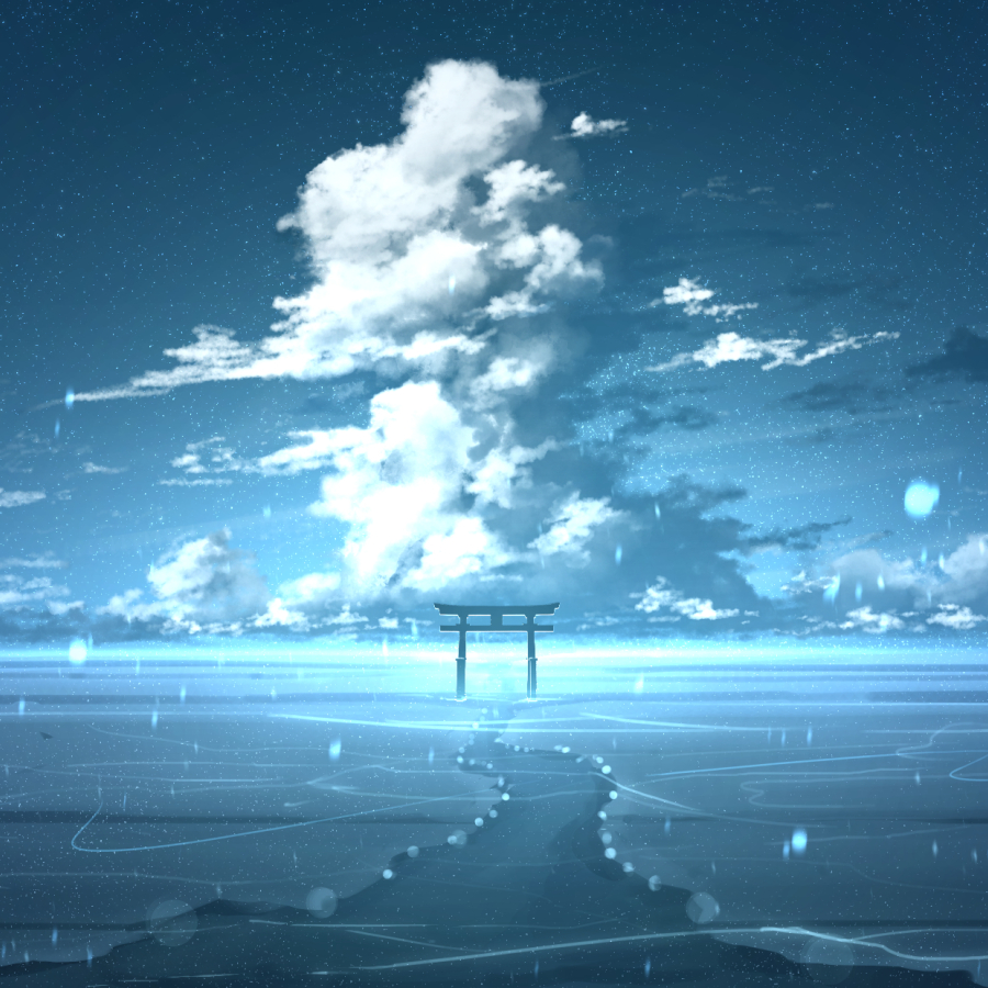 900x900 Resolution Cloudy Landscape Digital Anime Art 900x900 ...