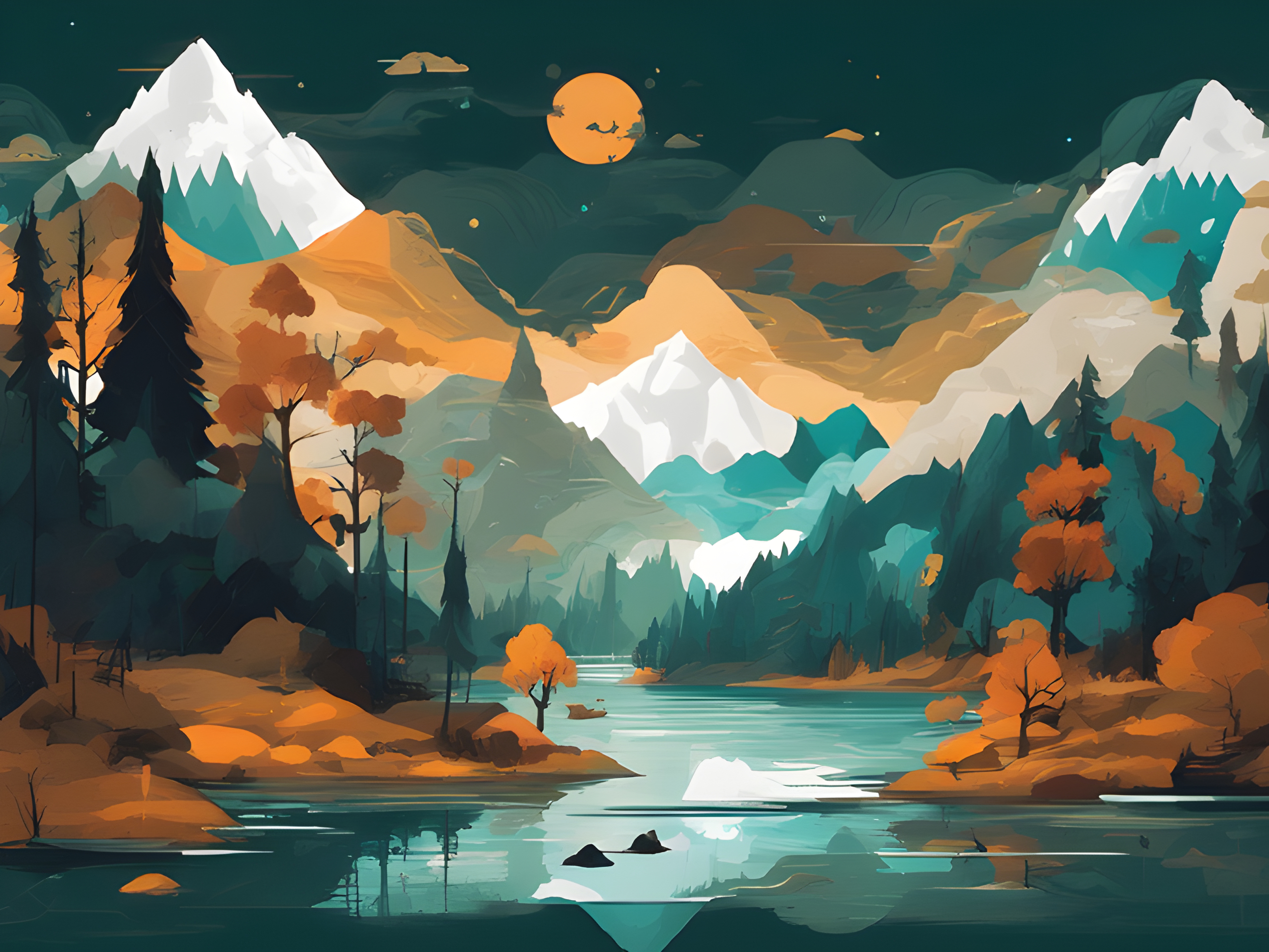 4000x3000 Resolution Colorful Mountains 4K AI Art 4000x3000 Resolution ...