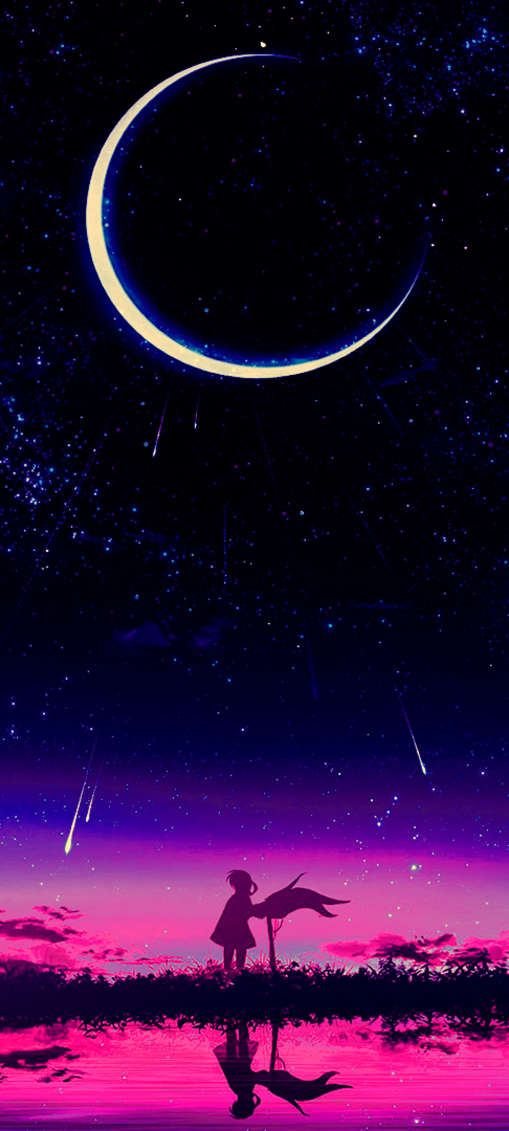 1728x3840 Resolution Cool Anime Starry Night Illustration 1728x3840 ...