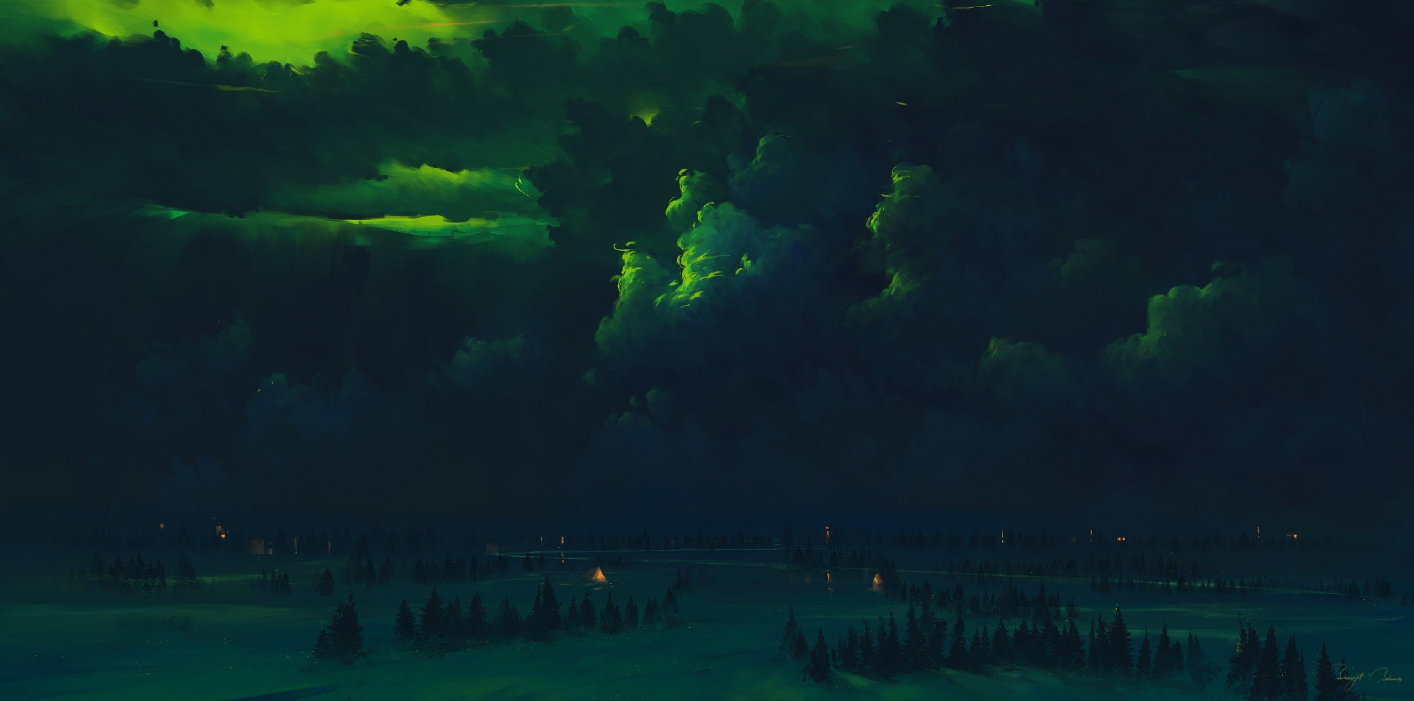 4840x2400 Cool Forest Illustration 4840x2400 Resolution Wallpaper, HD ...