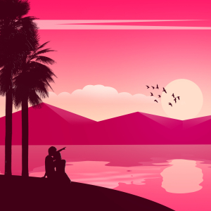 300x300 Resolution Couple Seeing Sunset 300x300 Resolution Wallpaper ...
