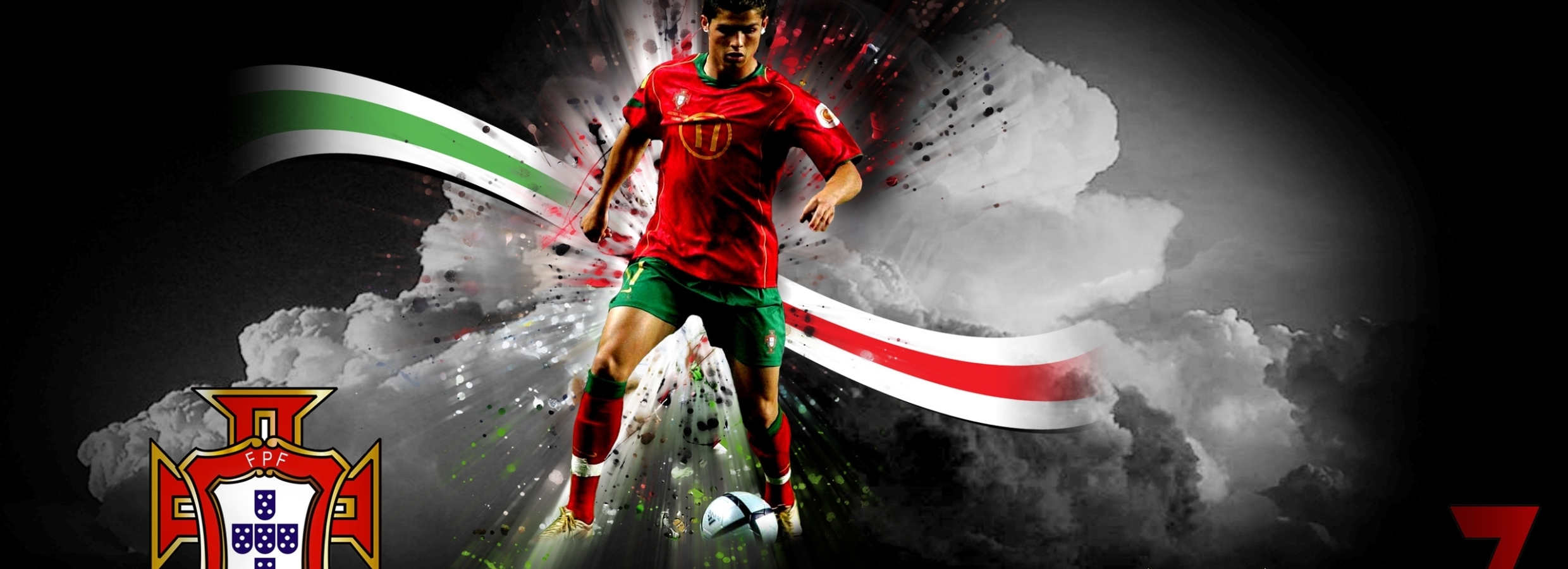 2480x900 cristiano ronaldo, ball, footballer 2480x900 Resolution ...