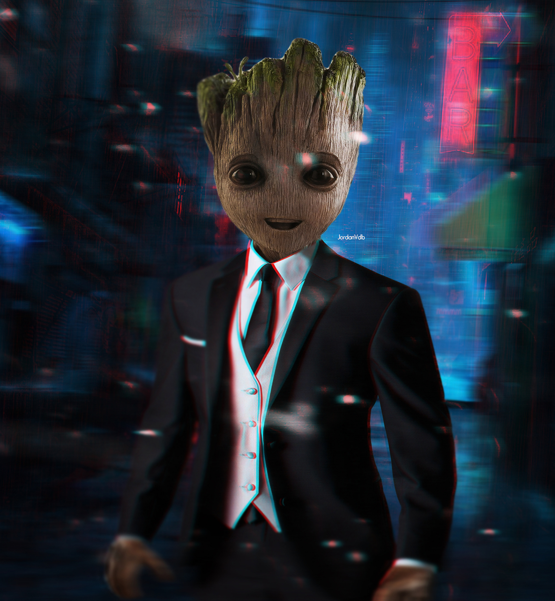 1920x2080 Resolution Cute Baby Groot In Suit 4K 1920x2080 Resolution ...